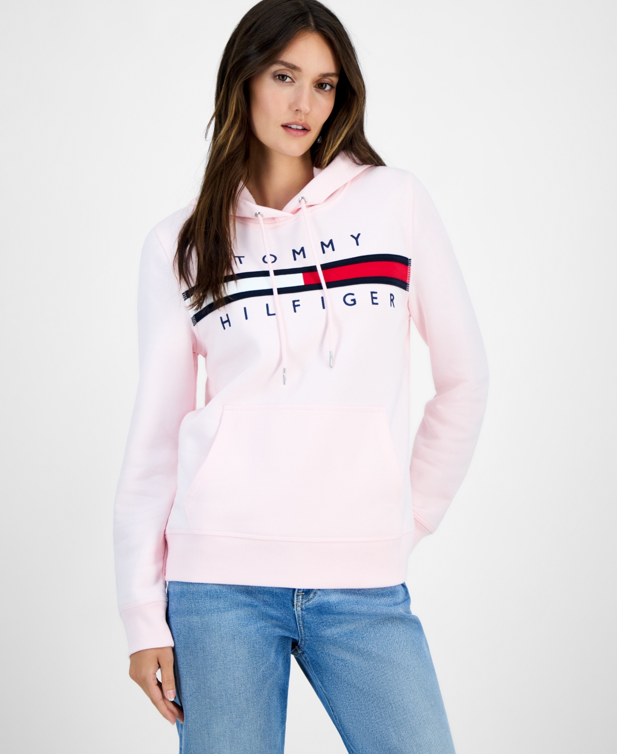 Click here for Tommy Hilfiger Womens Embroidered Logo Hooded Swea... prices
