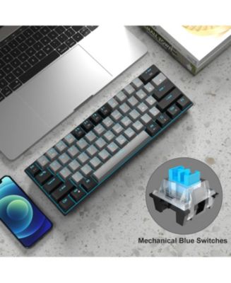 RISOKEYS 60% Mechanical Keyboard with Blue Switches and Sea Blue ...