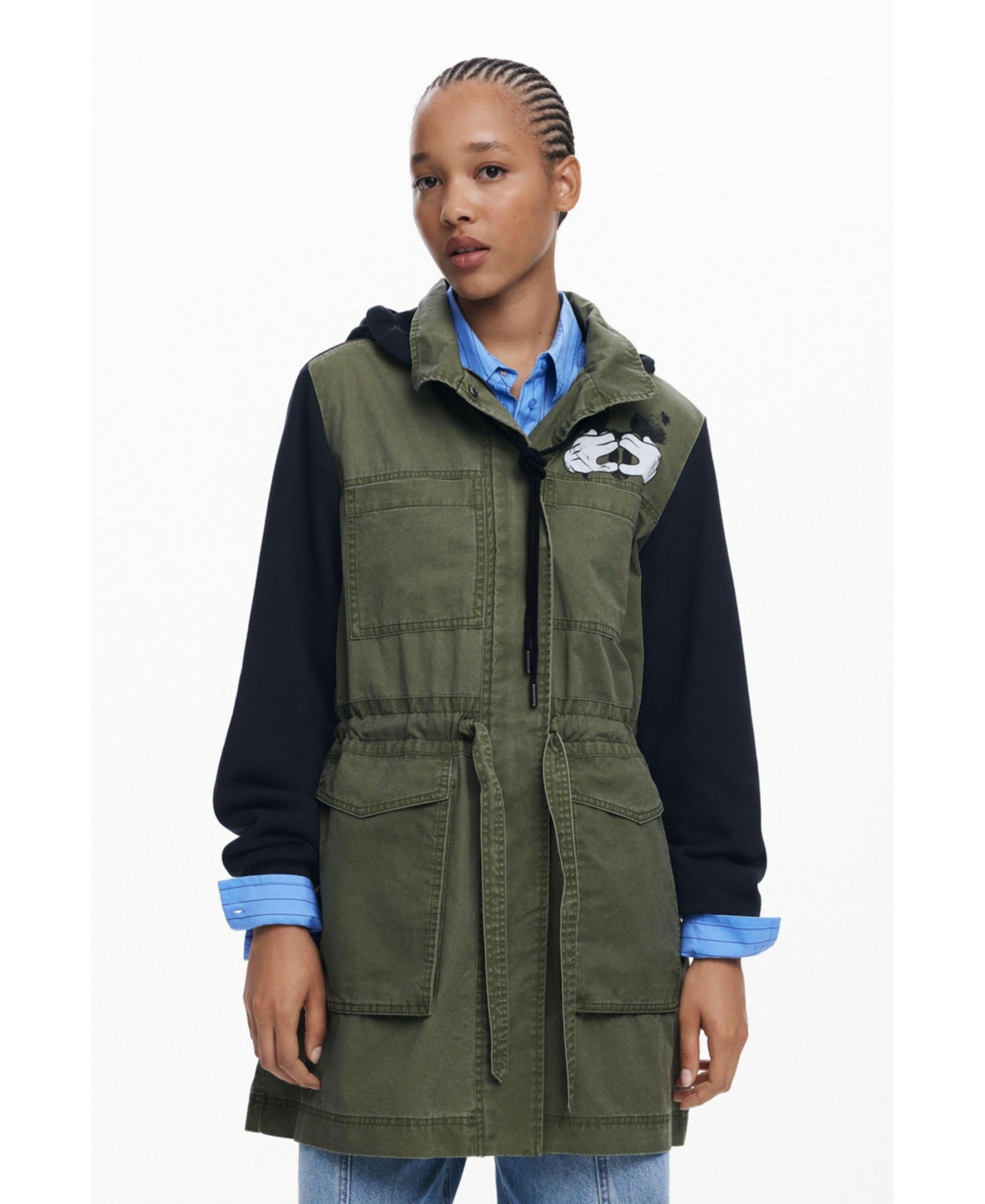 Click here for Desigual Womens Mickey combined parka - Khaki prices