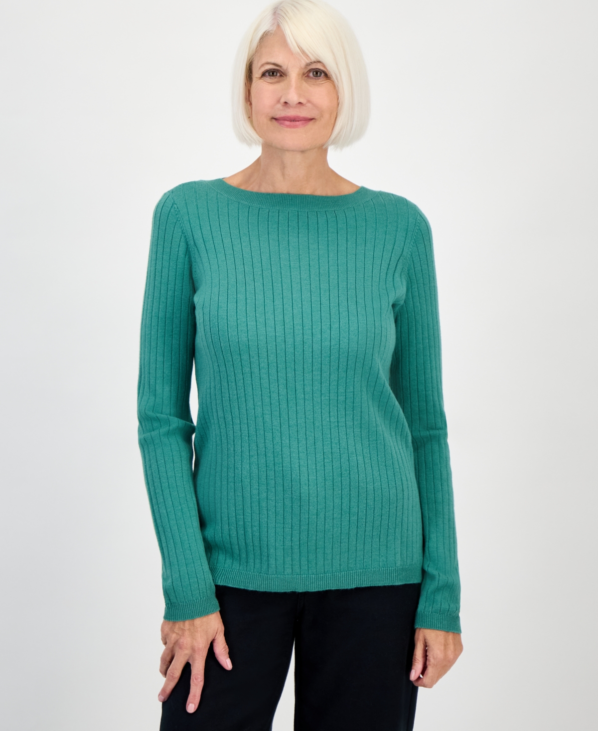 Click here for Style & Co Petite Boat-Neck Sweater  Macys Exclusi... prices