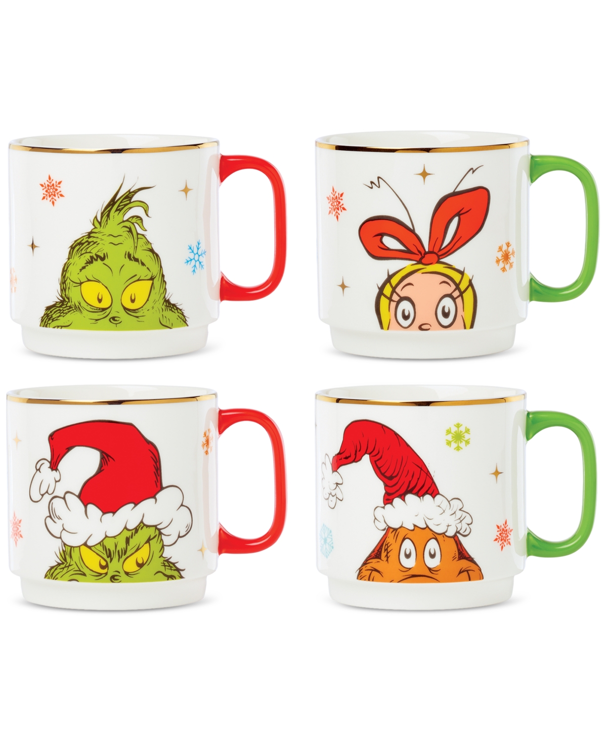 Click here for Lenox Merry Grinchmas Stackable Mugs  Set of 4 - G... prices