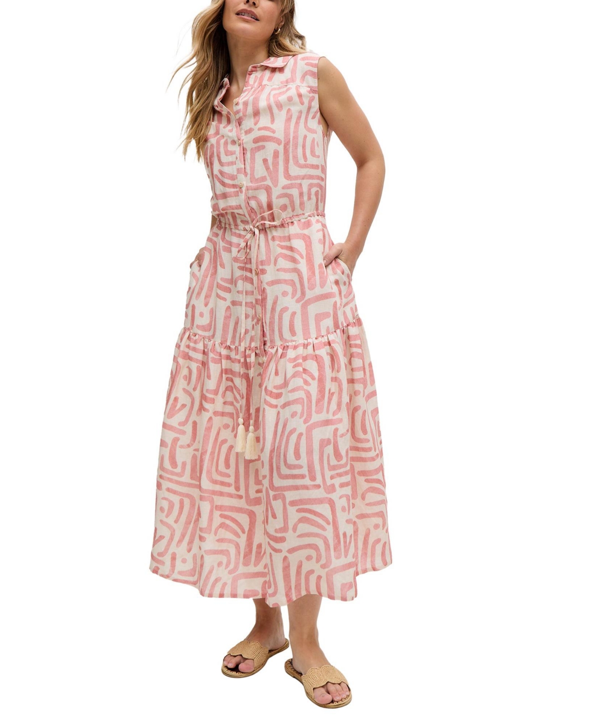 Click here for Raffya Womens Holly Tiered Warhol Print Maxi Dress... prices