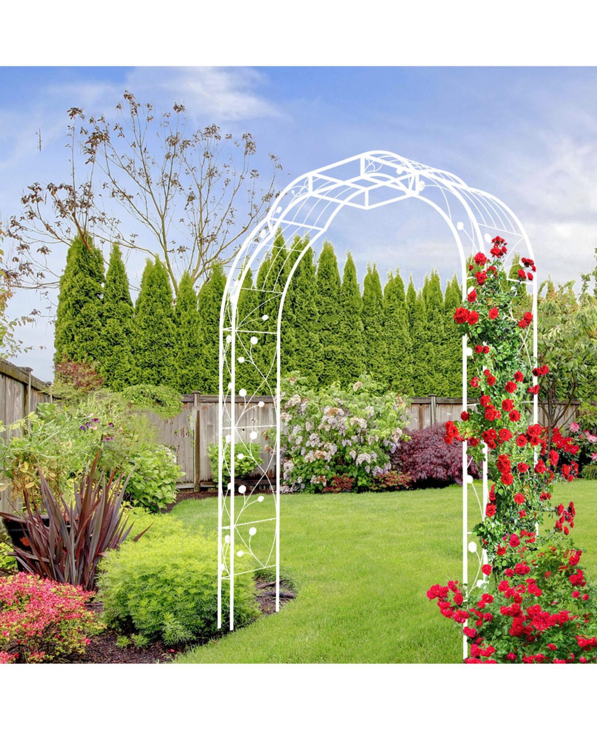 Click here for Streamdale Furniture Cream White Metal Garden Arch... prices