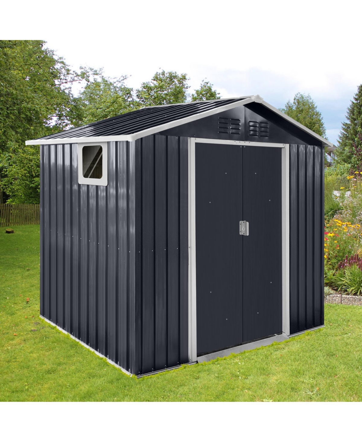 Click here for Streamdale Furniture Metal garden sheds 7ftx4.3ft... prices