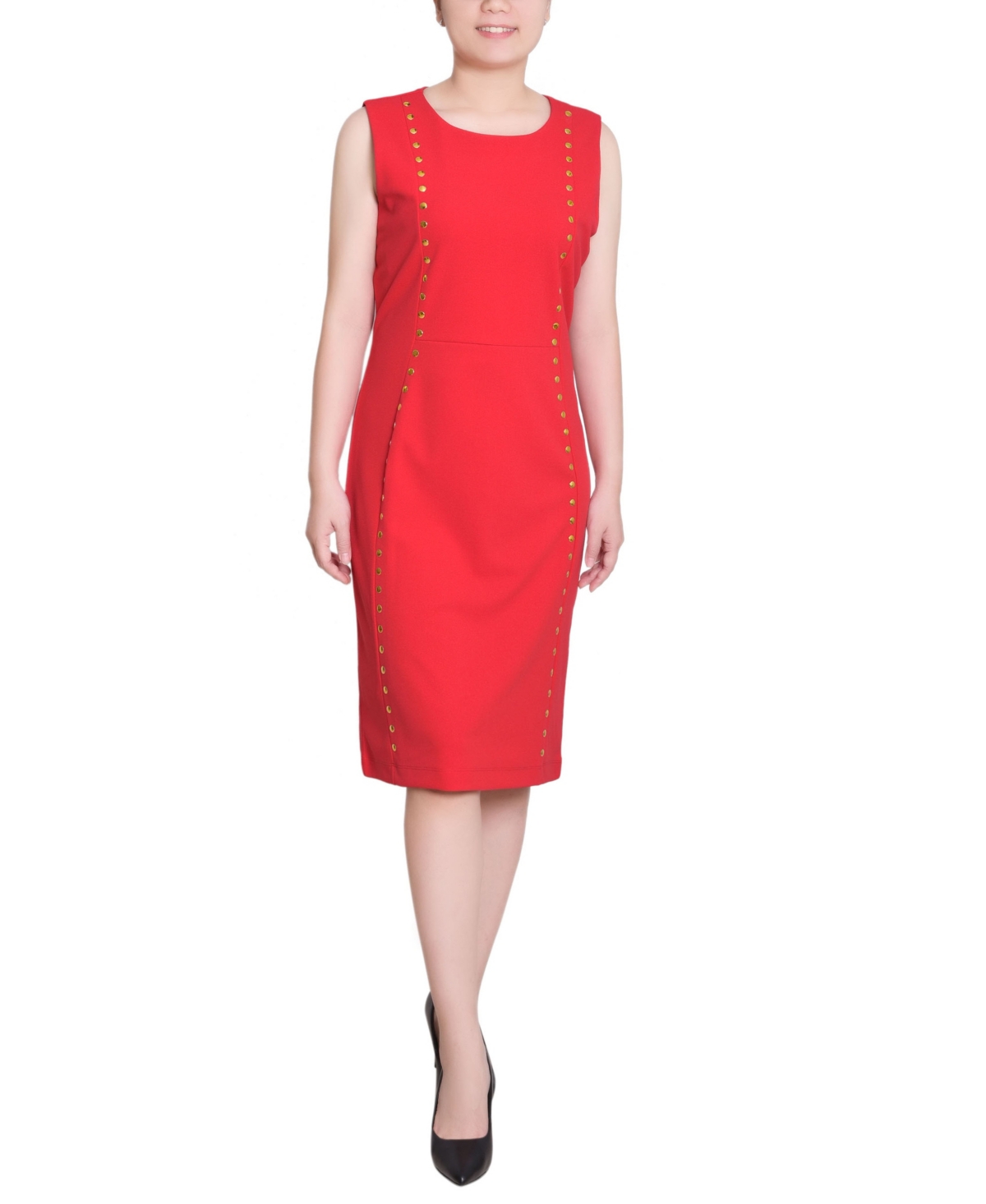 Click here for Ny Collection Womens Sleeveless Stud Front Dress -... prices