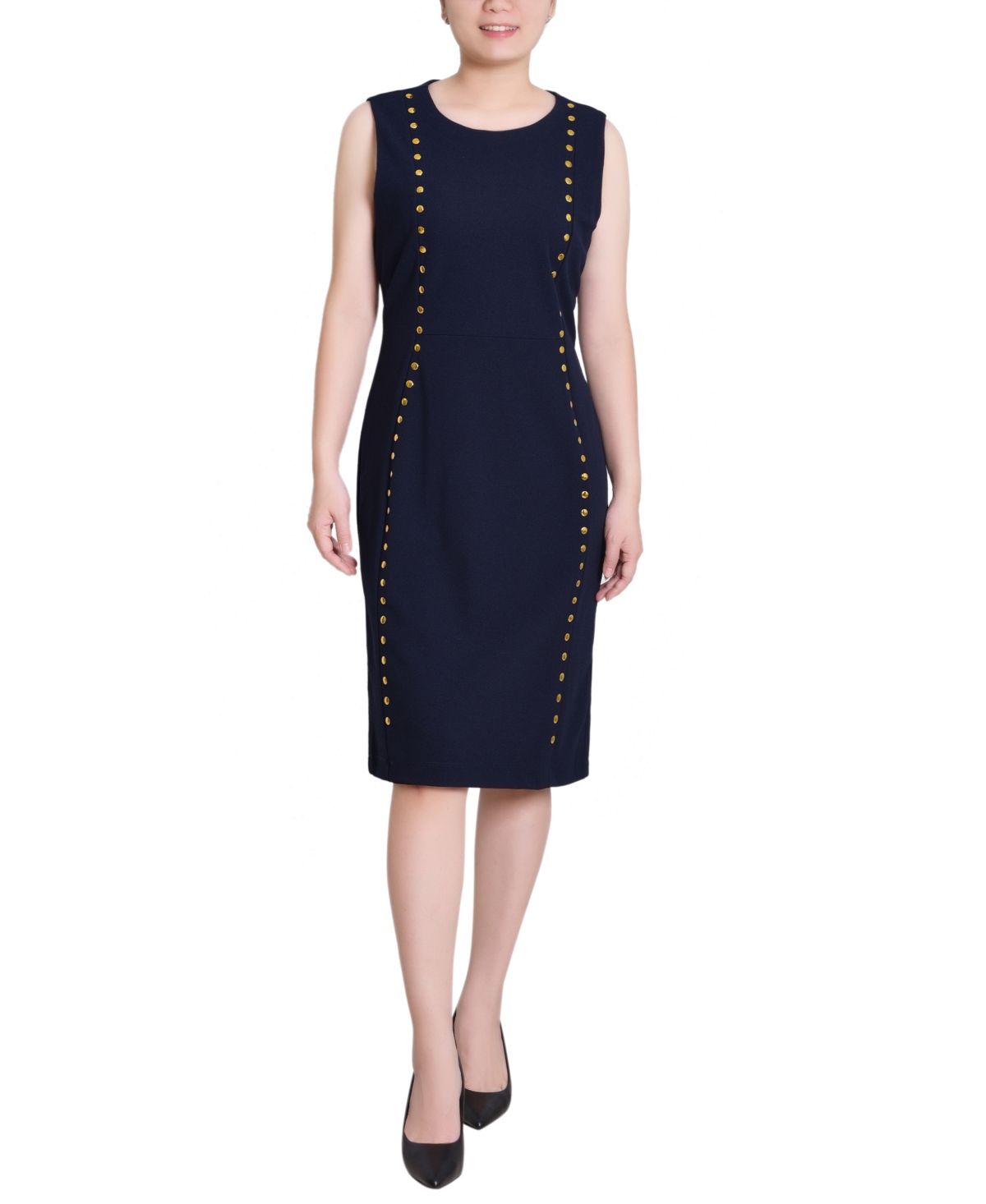 Click here for Ny Collection Womens Sleeveless Stud Front Dress -... prices