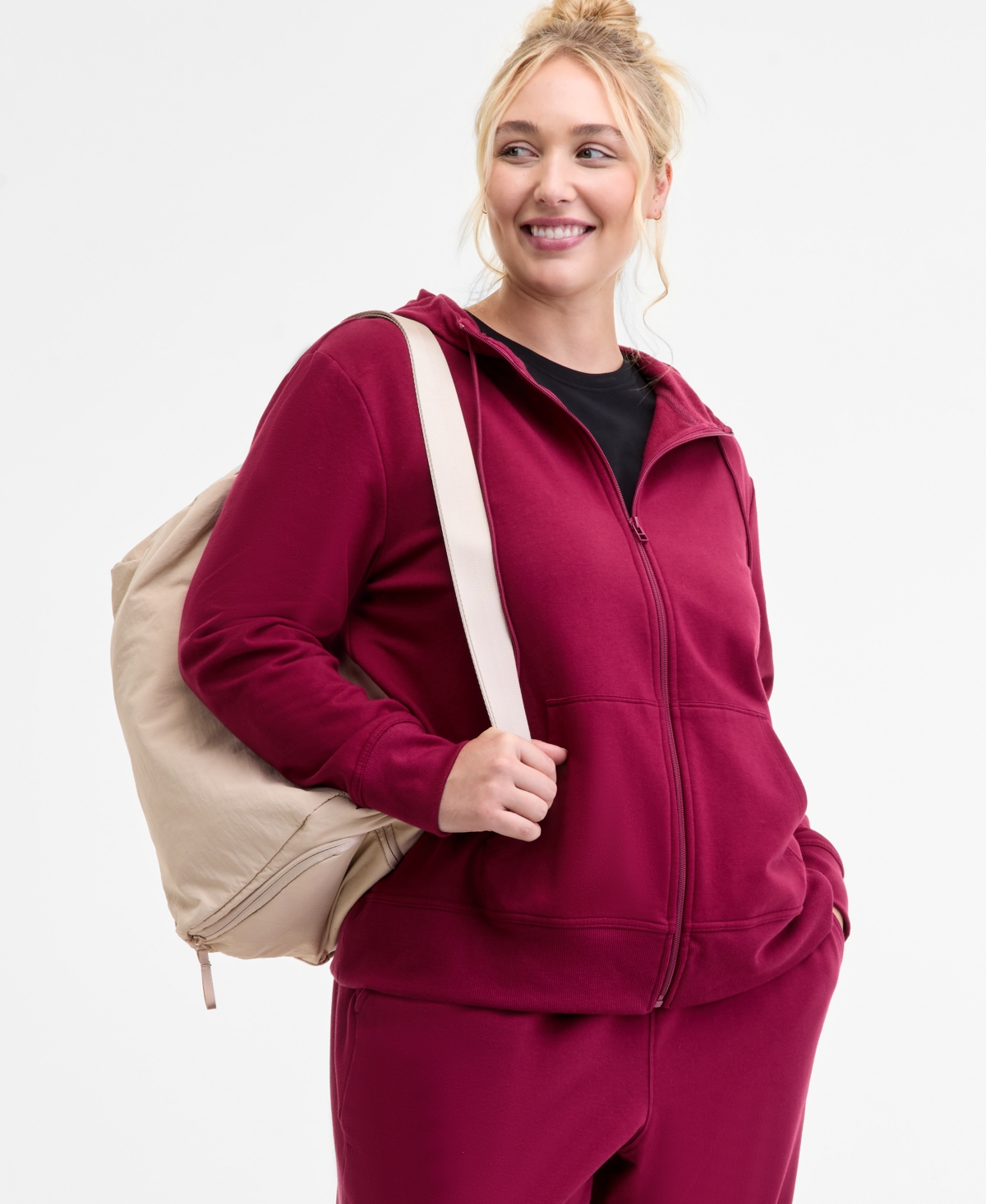 Click here for Id Ideology Plus Size Relaxed Full-Zip Fleece Hood... prices
