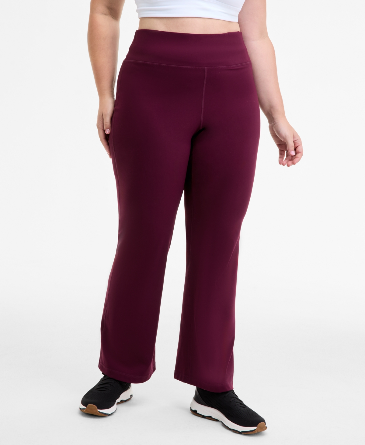 Click here for Id Ideology Plus Size High Rise Flared Leggings  C... prices
