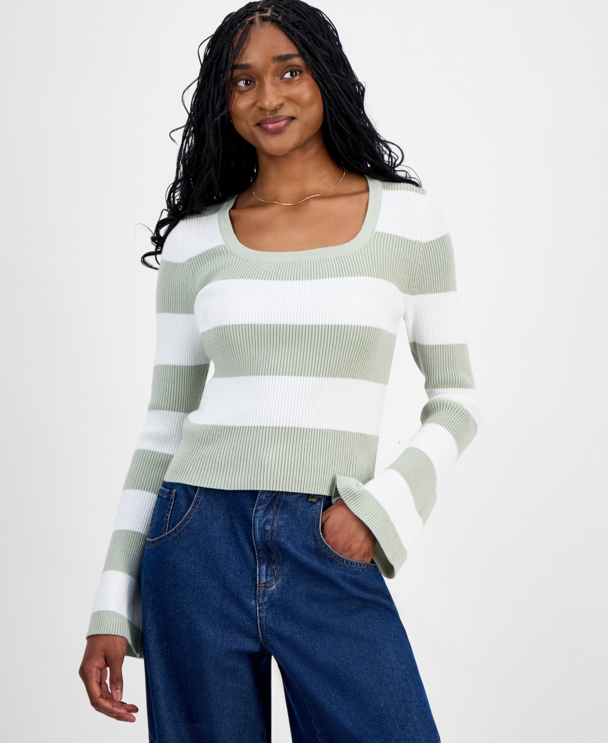 Click here for Madden Girl Juniors Square-Neck Sweater - Dessert... prices