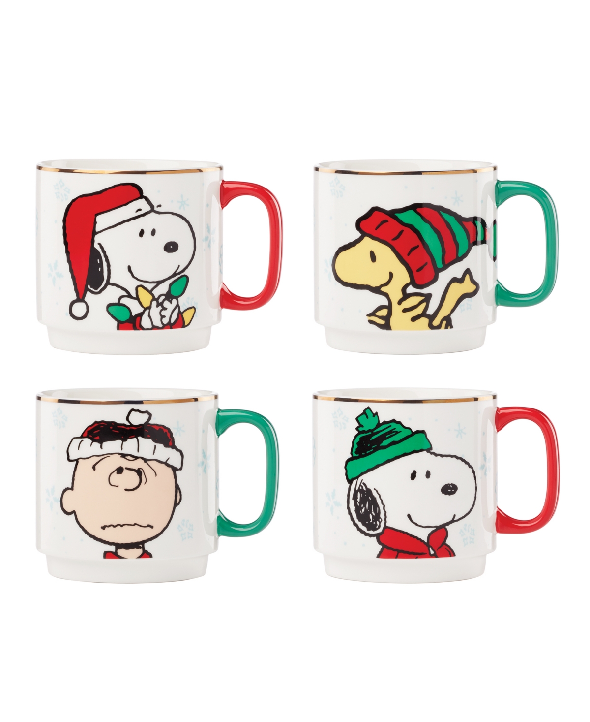 Click here for Lenox Snoopy Christmas Stackable Mugs  Set of 4 -... prices