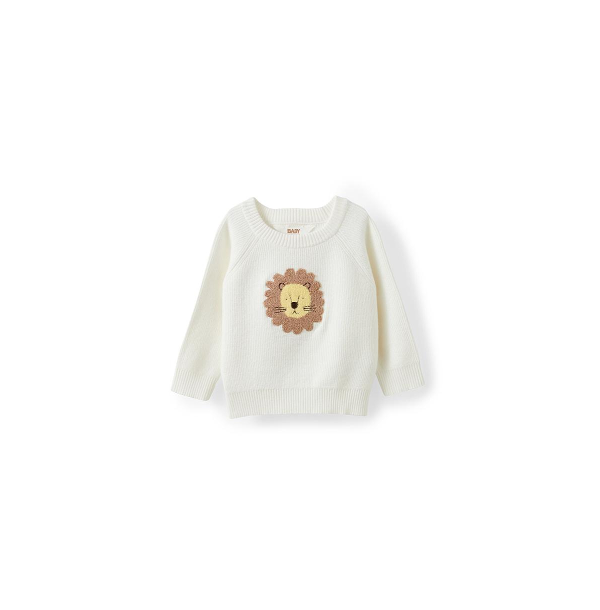 Click here for Cotton On Baby Boys Raglan Knit Sweater - Milk/lio... prices