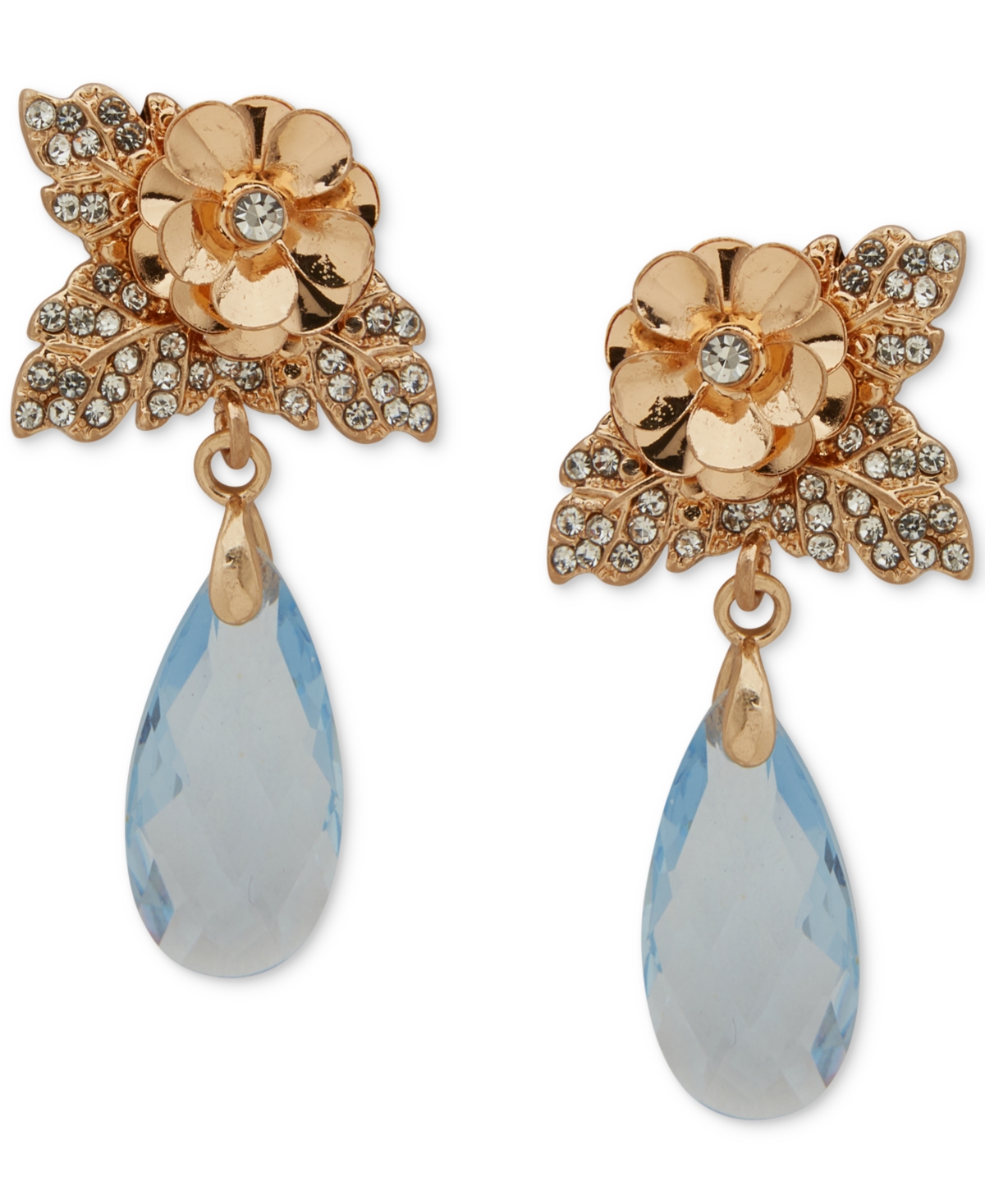 Click here for lonna & lilly Flower Stone Drop Earrings - Navy prices