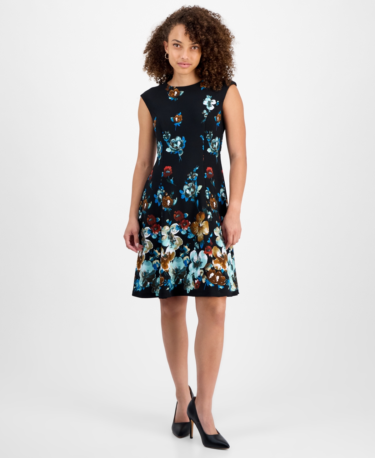 Click here for Connected Petite Floral Sleeveless Sheath Dress -... prices