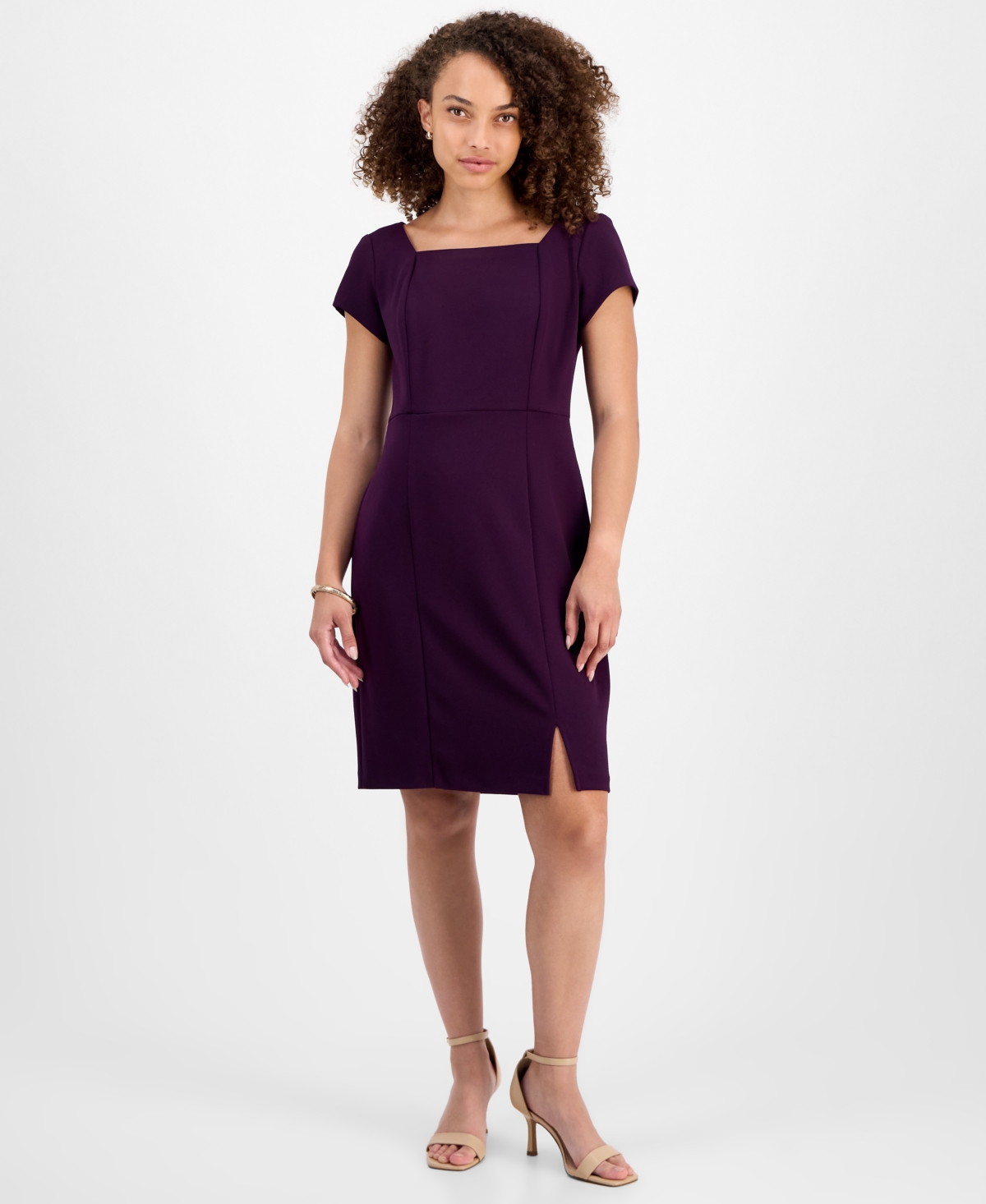Click here for Connected Petite Square-Neck Short-Sleeve Dress -... prices