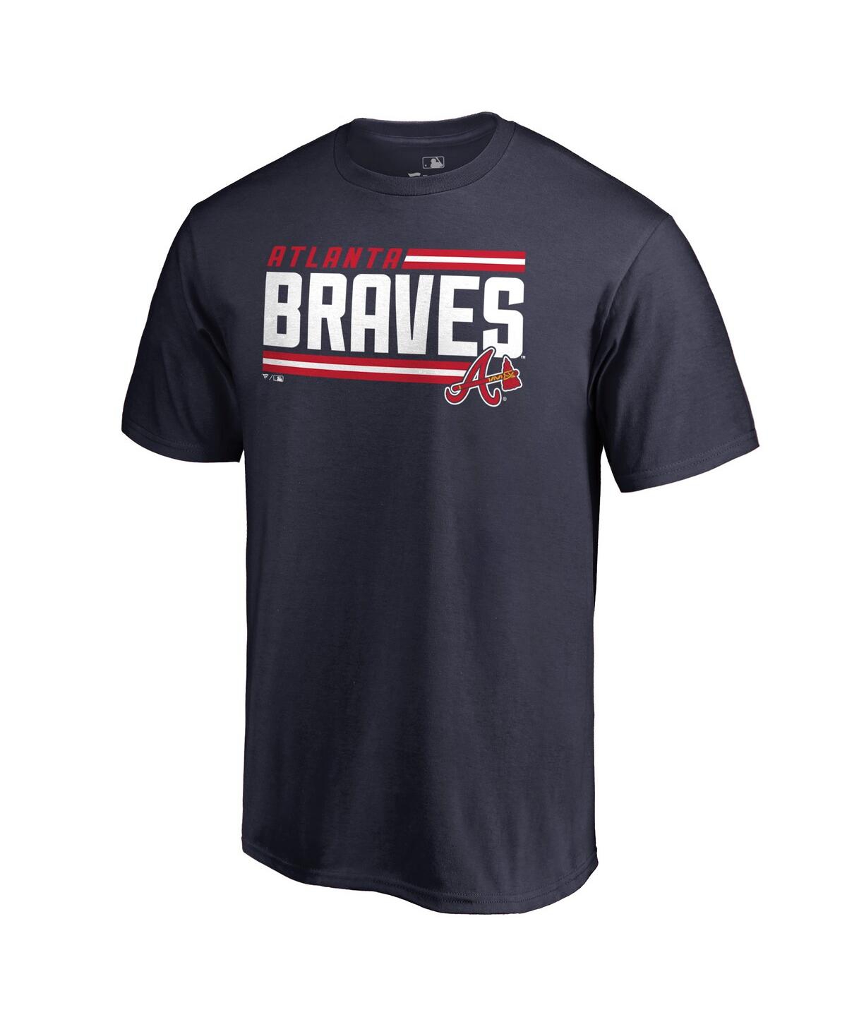 Click here for Fanatics Mens Navy Atlanta Braves Onside Stripe T-... prices