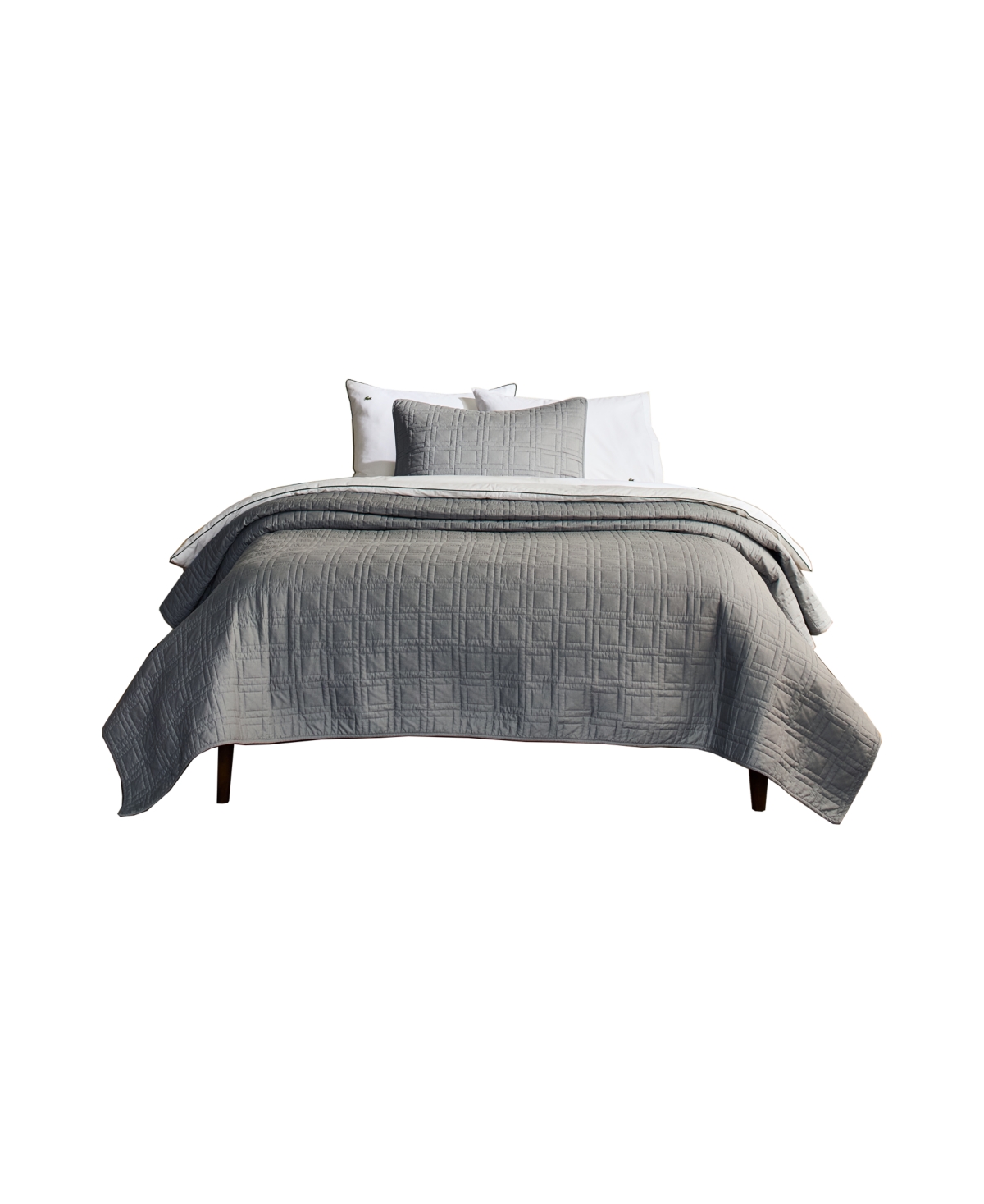 Click here for Lacoste Logo Cotton 2-Pc. Quilt Set  Twin - Gray prices