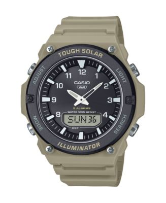 Casio Men's Analog Tan Resin Watch, 52.5mm - Macy's