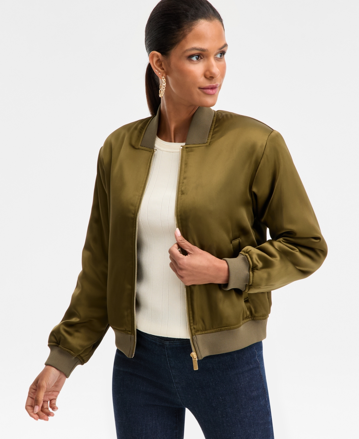Click here for I.n.c. International Concepts Womens Satin Bomber... prices