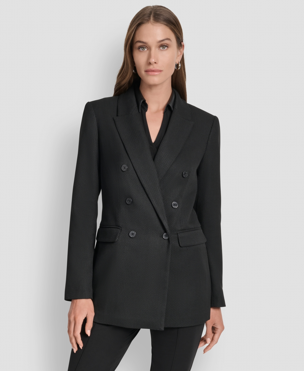Click here for Dkny Womens Double-Breasted Basket-Weave Jacket -... prices