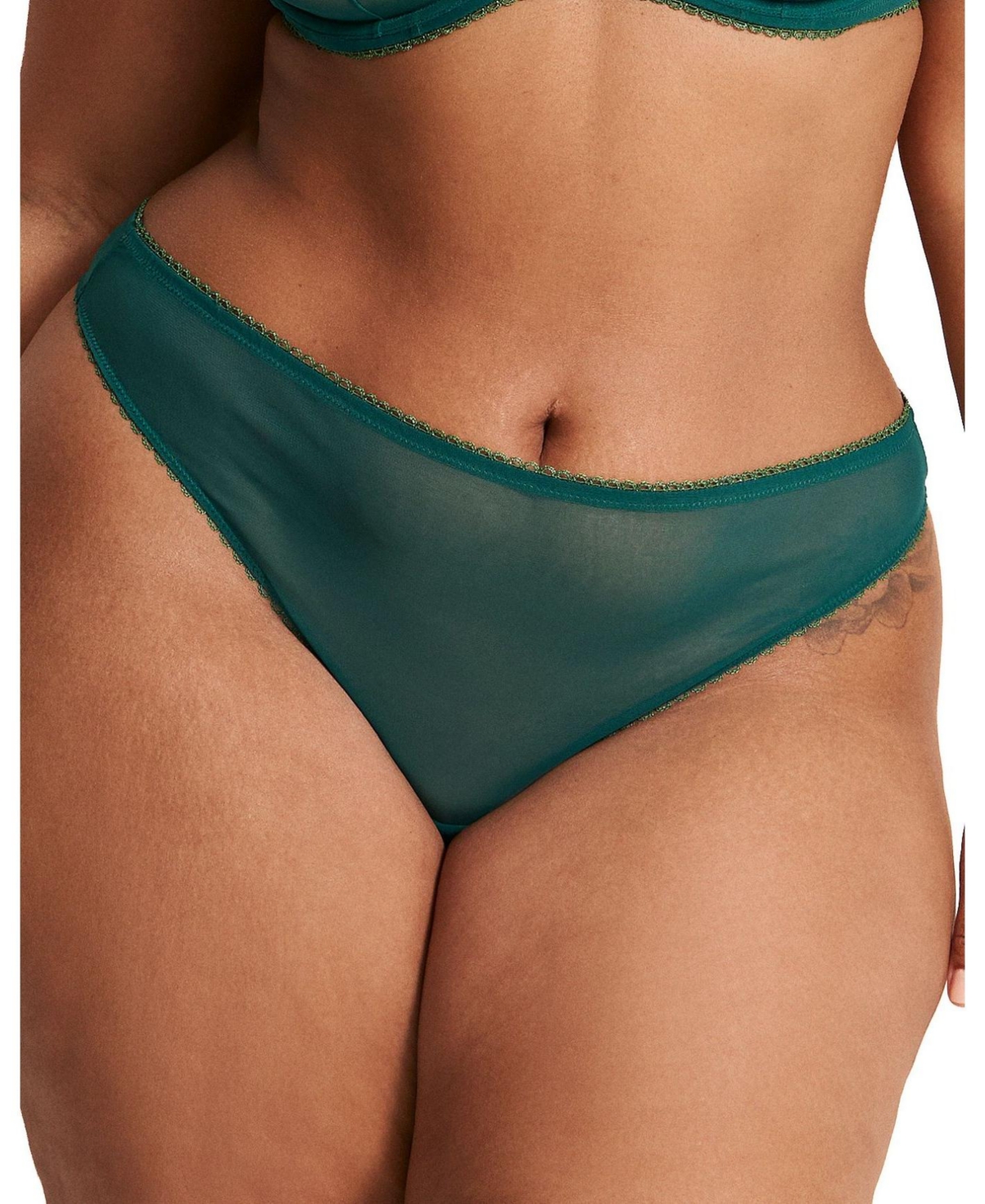 Click here for Adore Me Womens Alyshia Thong Panty - Dark green prices