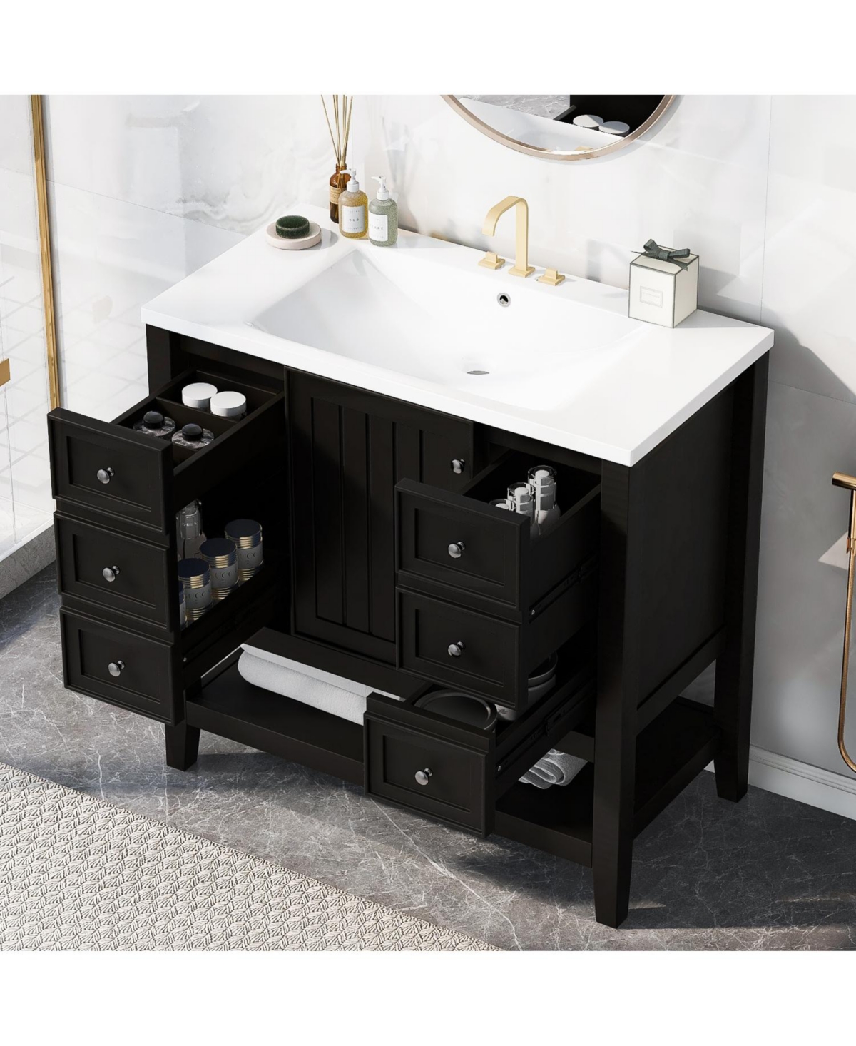 Click here for Streamdale Furniture 36" Black Bathroom Vanit... prices