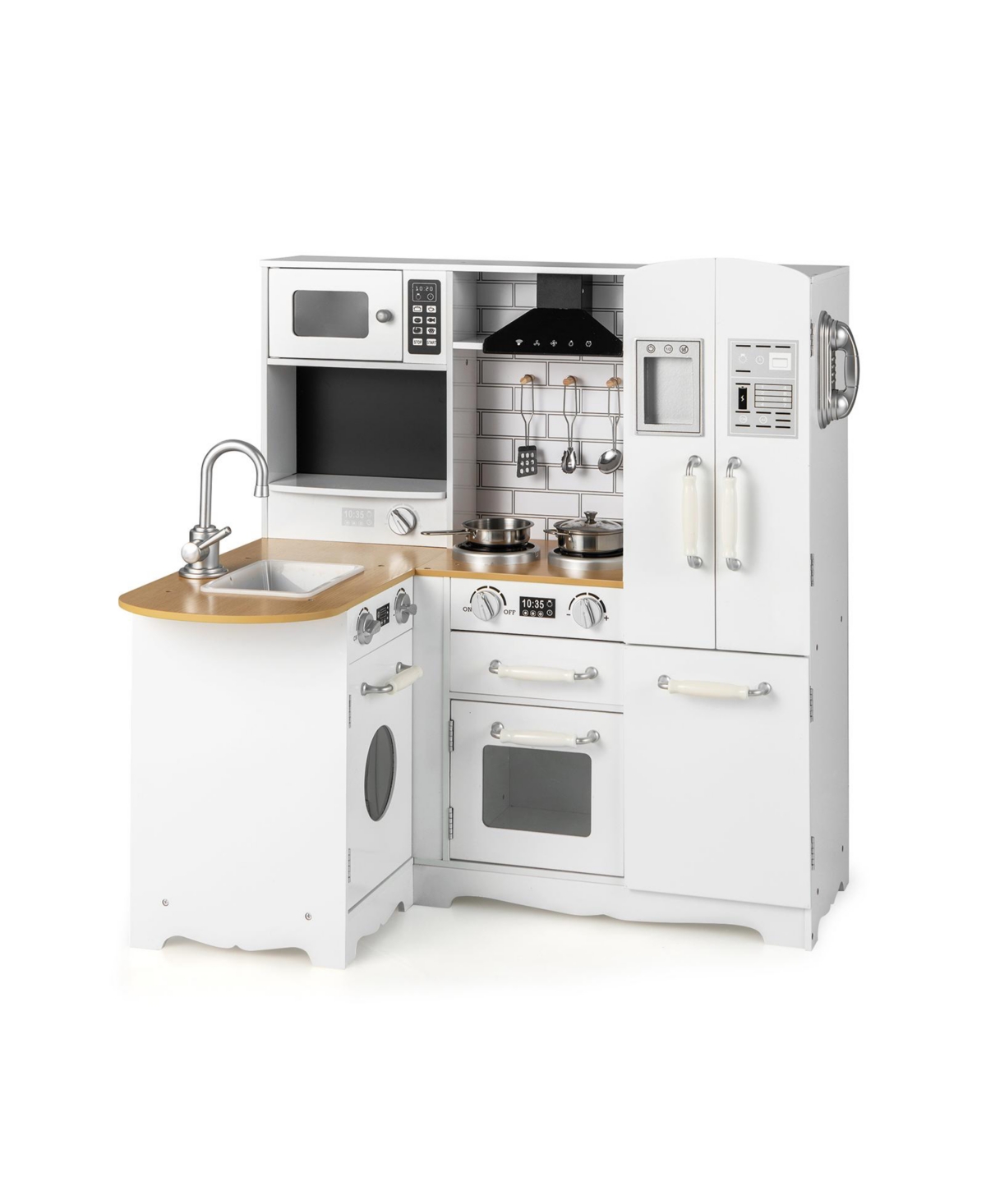 Click here for Mecale Wooden Kids Corner Kitchen Playset with Sto... prices