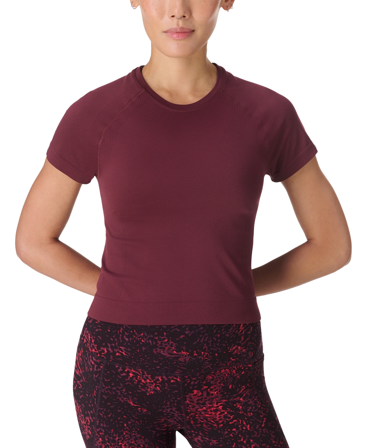 Click here for Sweaty Betty Womens Seamless Cropped T-Shirt - Gar... prices