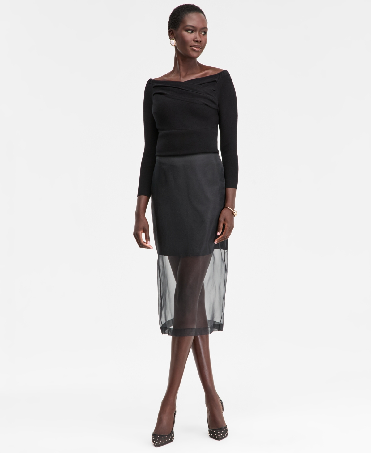 Click here for I.n.c. International Concepts Womens Sheer-Hem Mid... prices