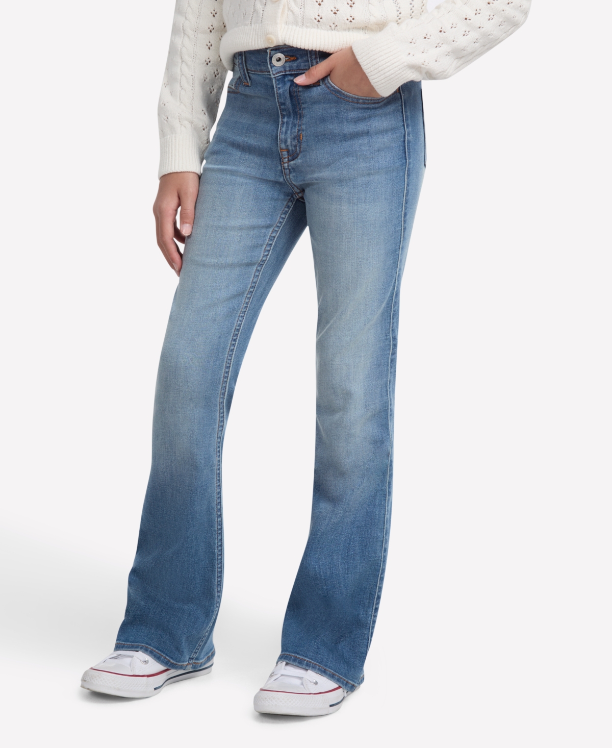 Click here for abercrombie kids Girls High Rise Flared Jeans - Bl... prices