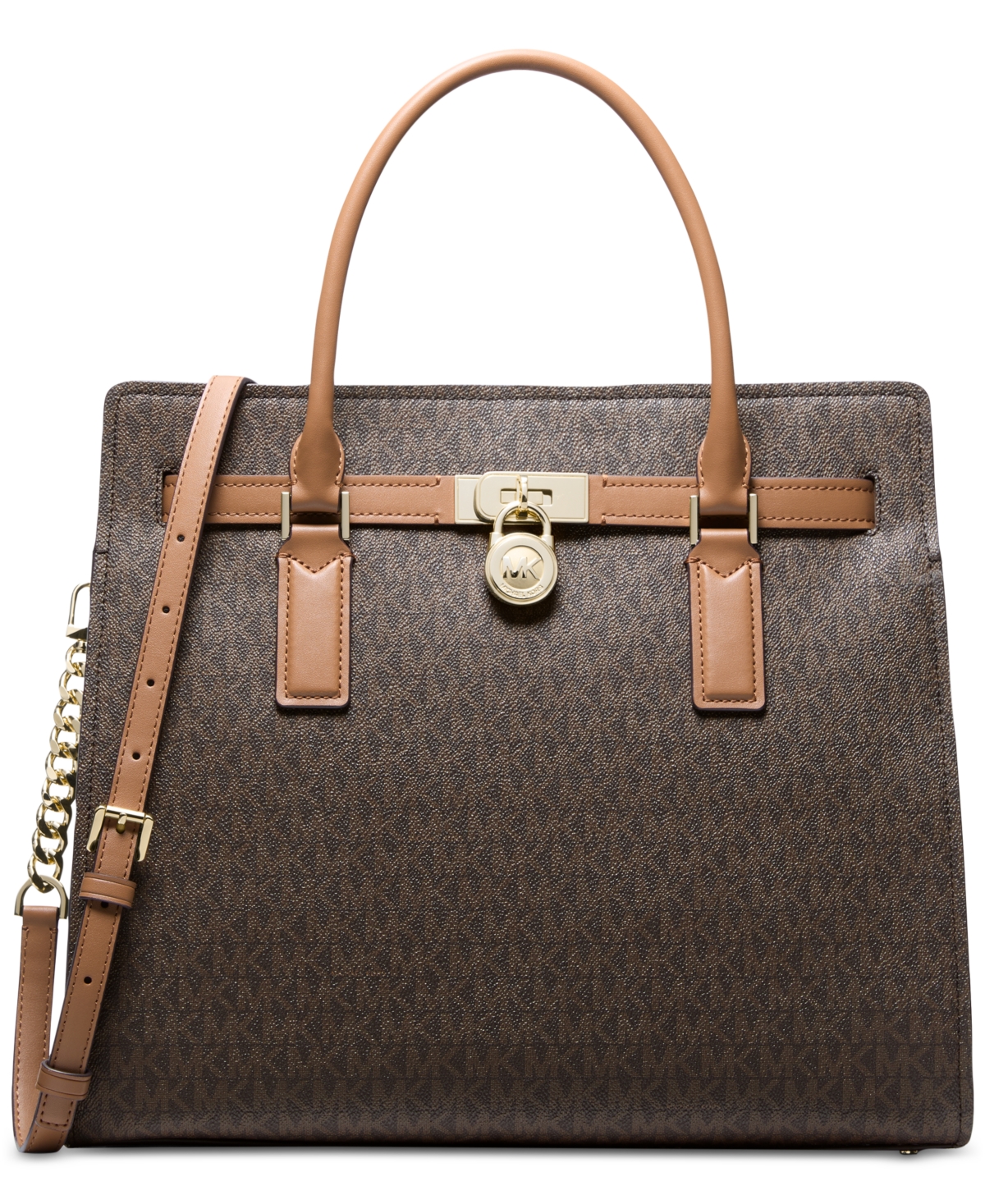 Click here for Michael Kors Hamilton Moderne Large Satchel - Brow... prices