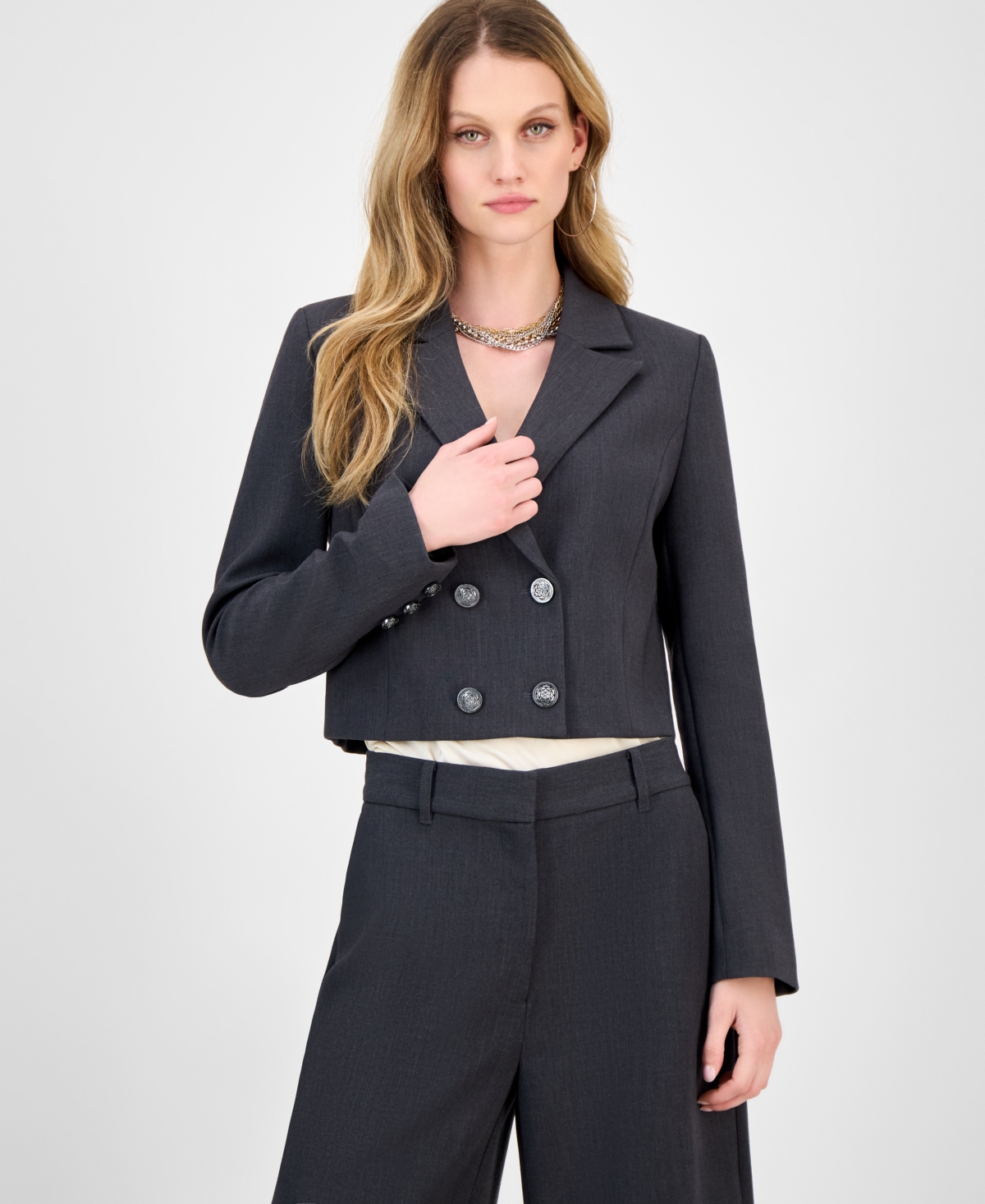 Click here for Guess Womens Joandra Double-Breasted Cropped Blaze... prices