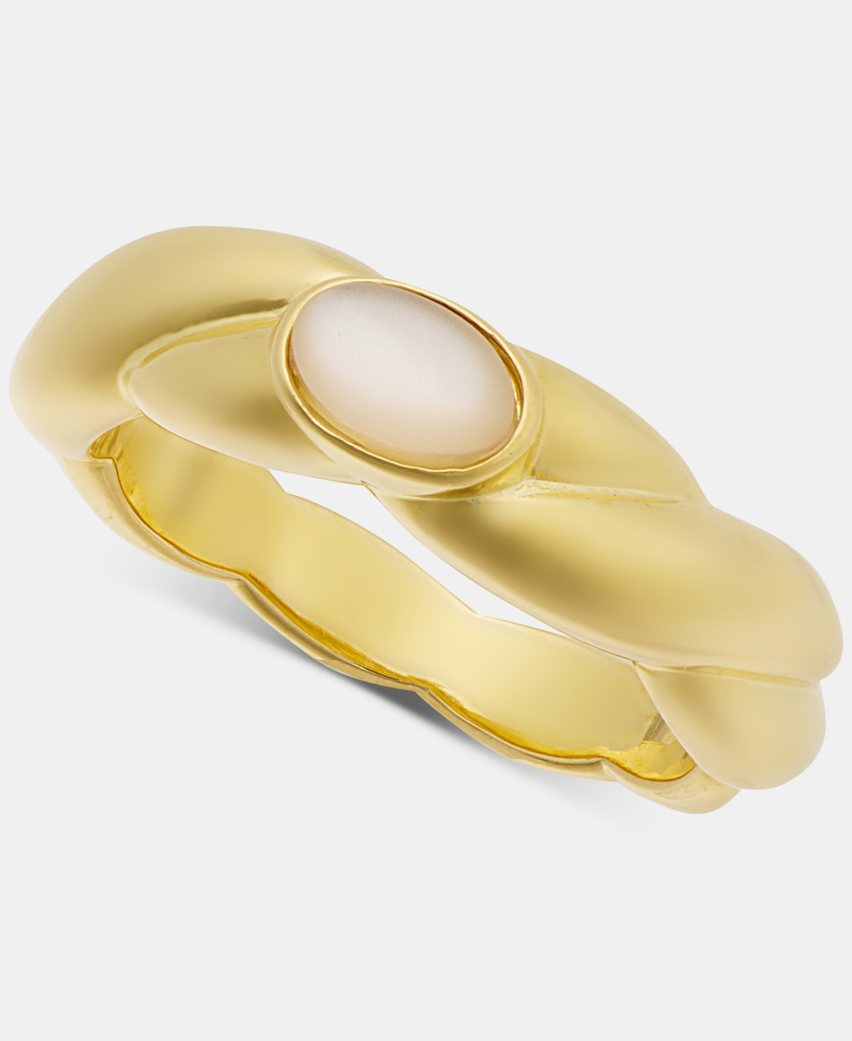Click here for On 34th Gold-Plated Twist Mother of Pearl Ring  Ma... prices