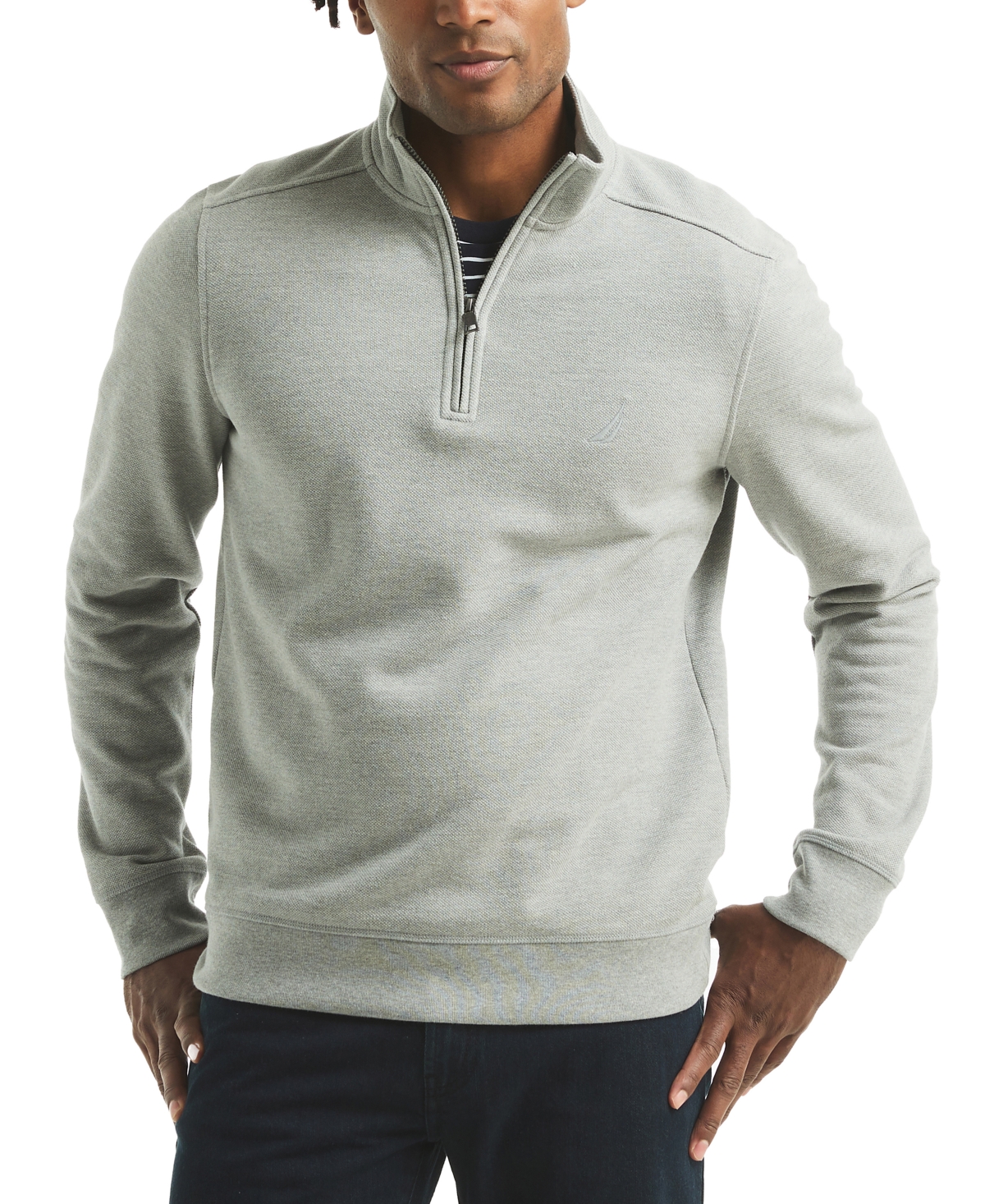 Click here for Nautica Mens Quarter-Zip Fleece Sweatshirt - Stone... prices