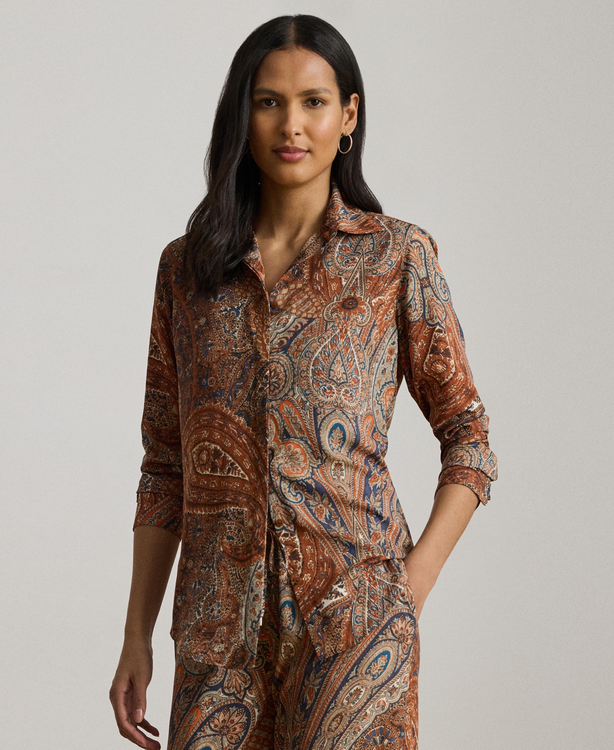 Click here for Lauren Ralph Lauren Womens Classic-Fit Paisley Cre... prices