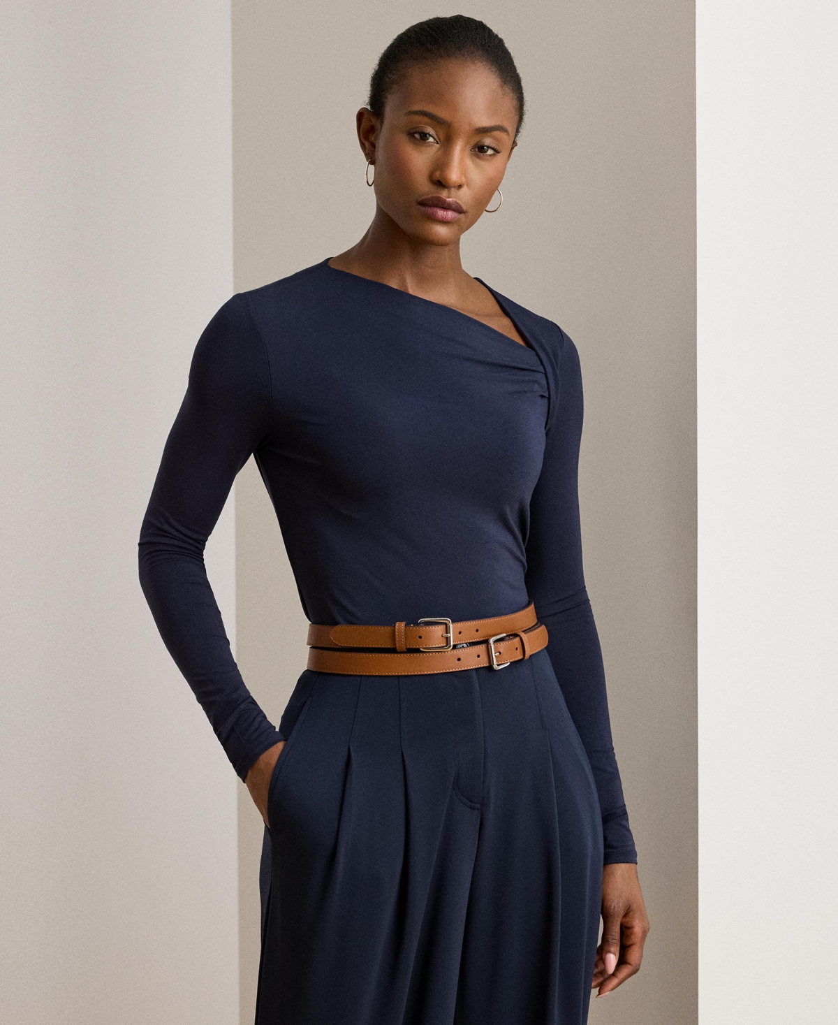 Click here for Lauren Ralph Lauren Womens Stretch Jersey Asymmetr... prices