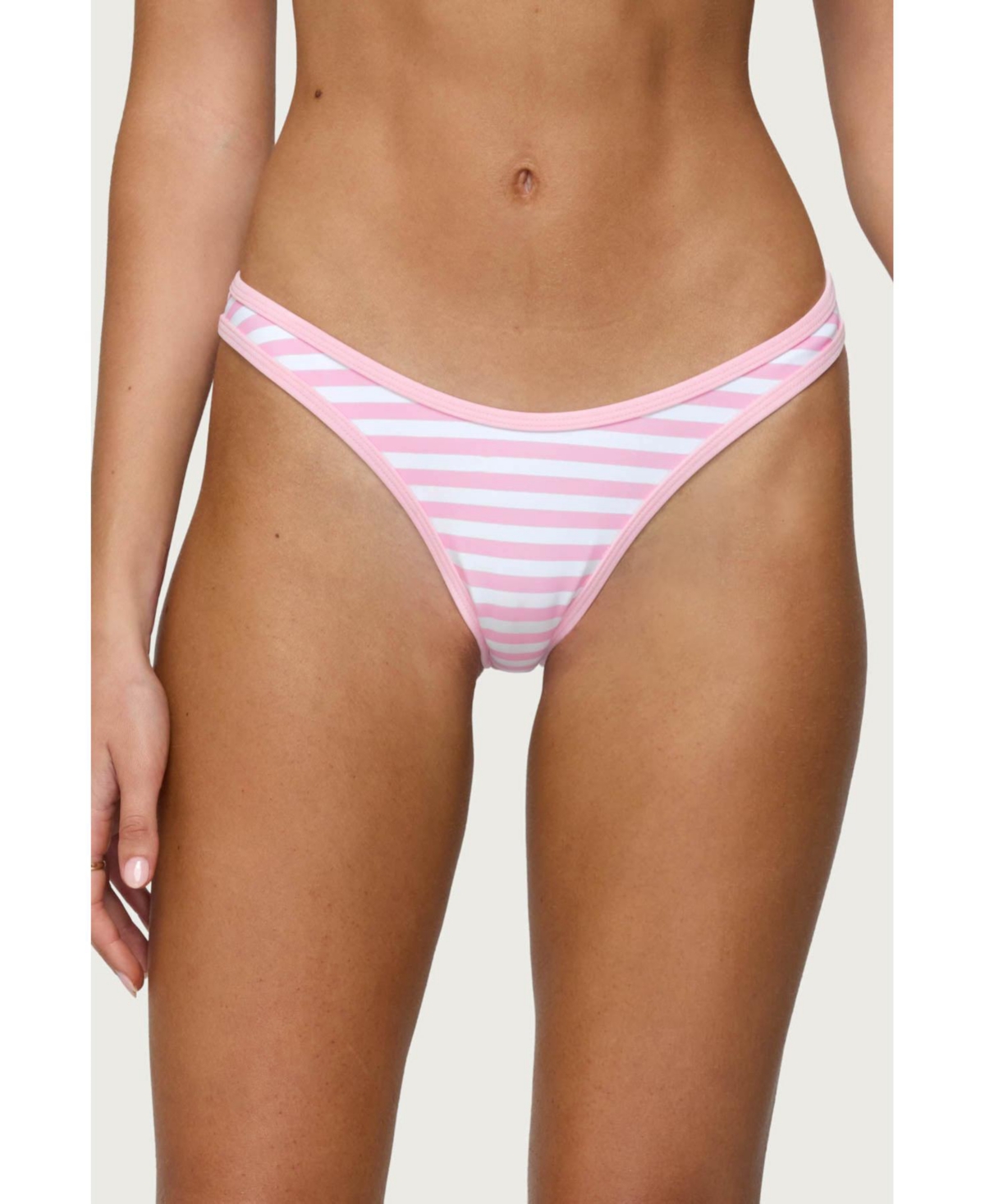 Click here for Edikted Womens Jayla Striped Bikini Bottom - Pink-... prices