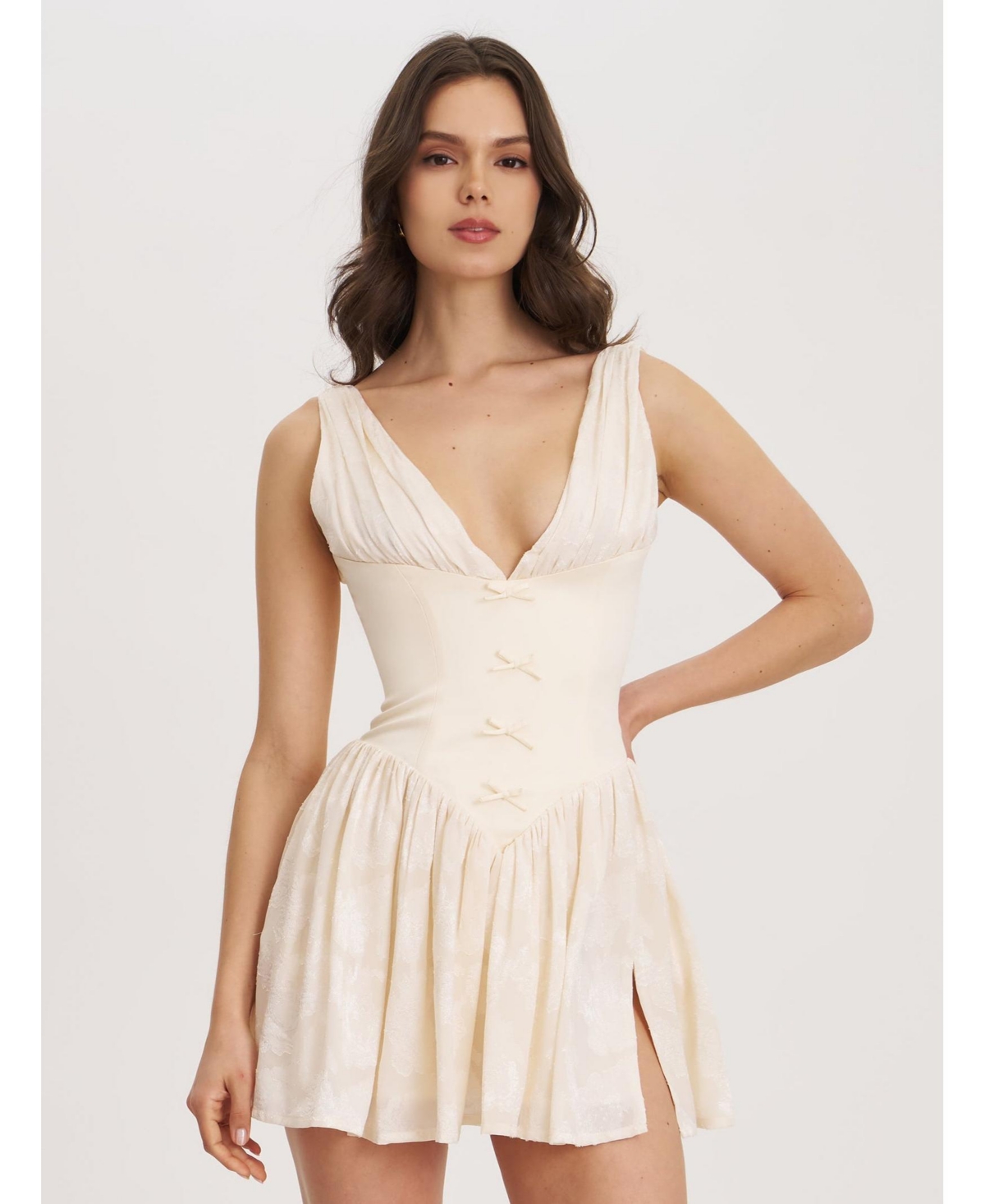 Click here for Miss Circle Womens Zahara Off White Jacquard Drop... prices