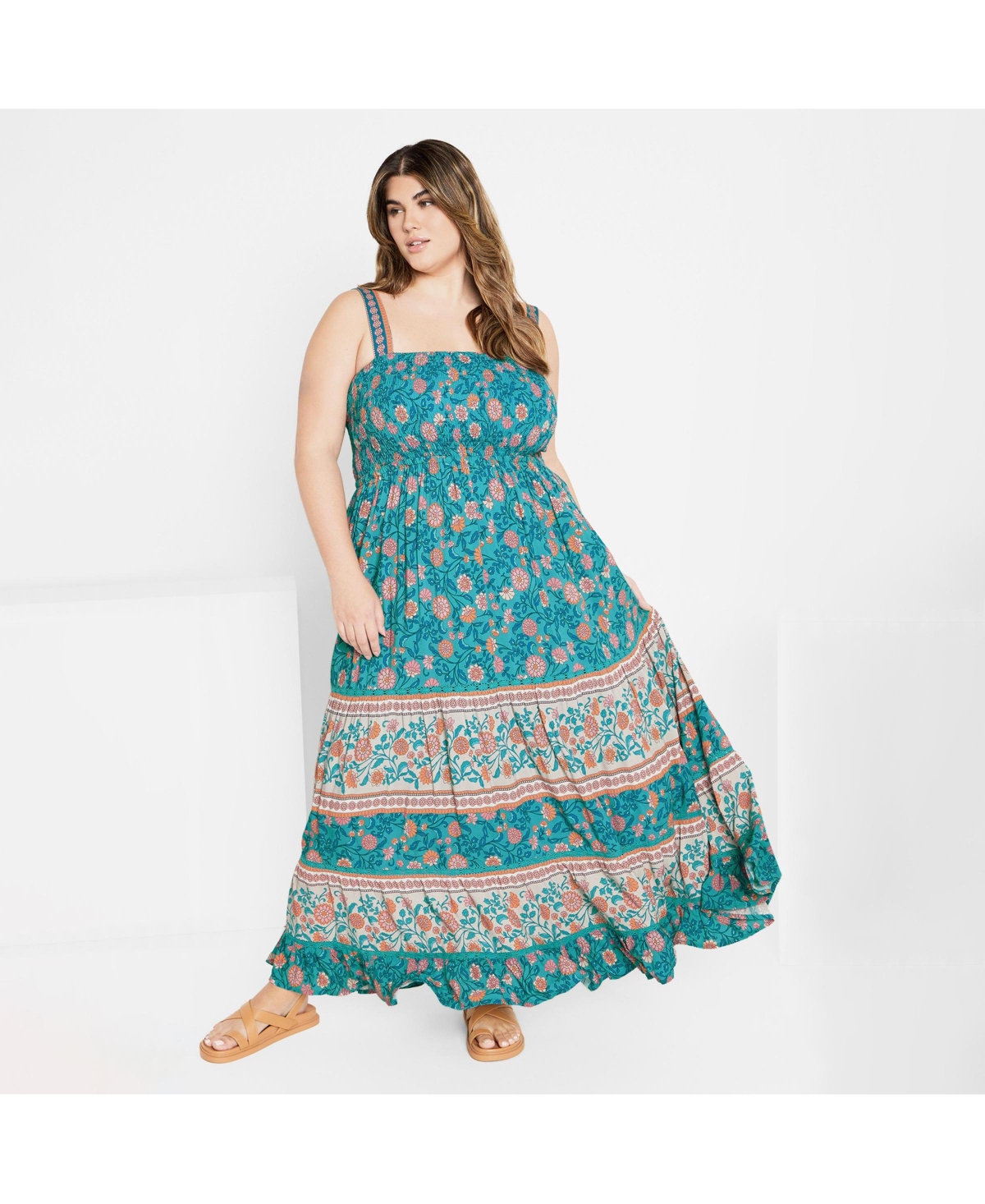 Click here for City Chic Plus Size Belle Maxi Dress - Turquoise prices