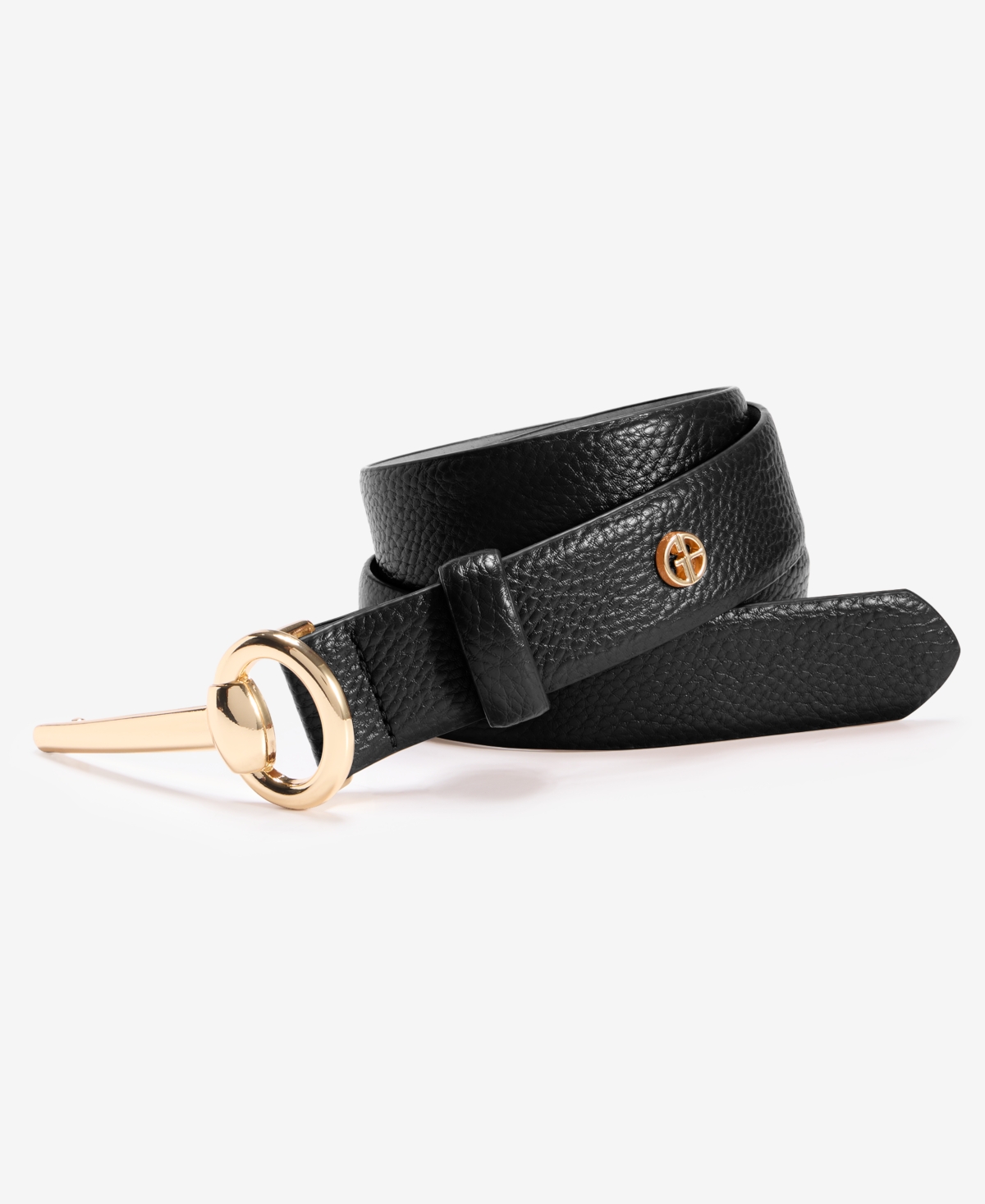 Click here for Giani Bernini Half Horsebit Buckle Pant Belt - Bla... prices