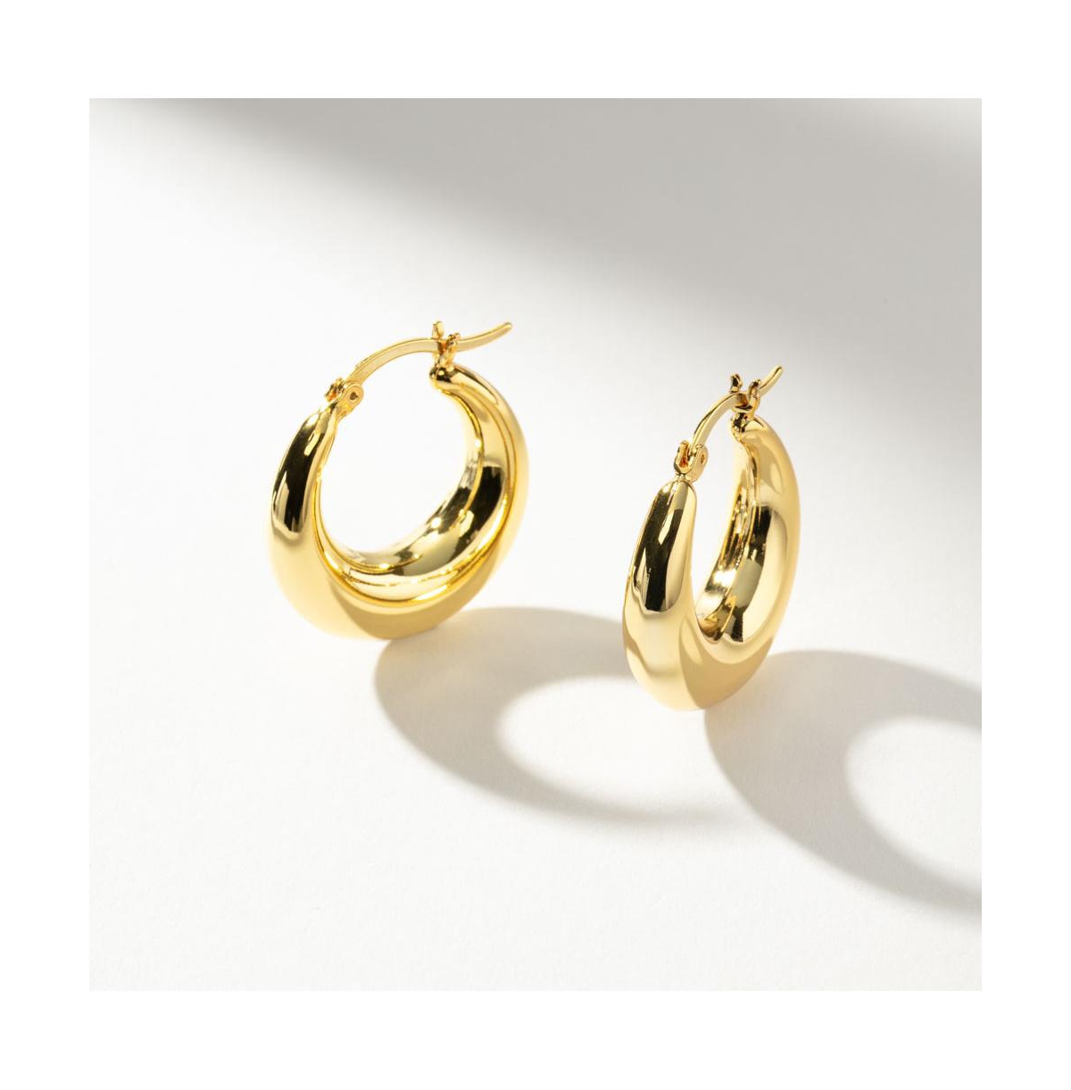 Click here for 14k Gold-Plated Rare Hoop Earrings - Gold prices