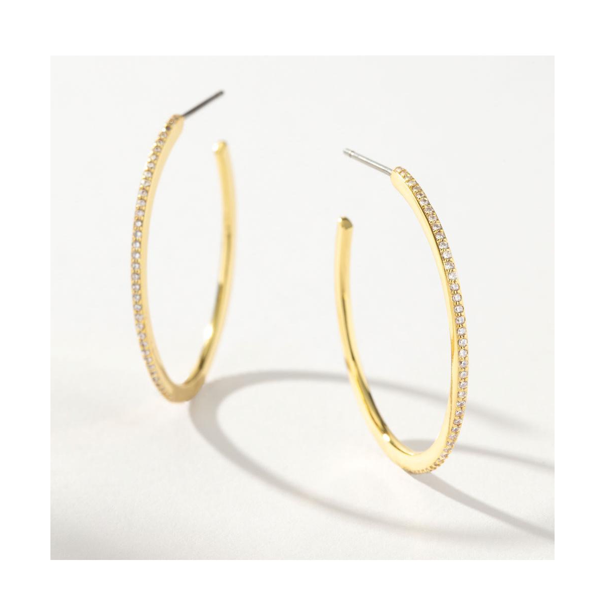 Click here for 14k Gold-Plated Pave Hoop Earrings - Gold prices