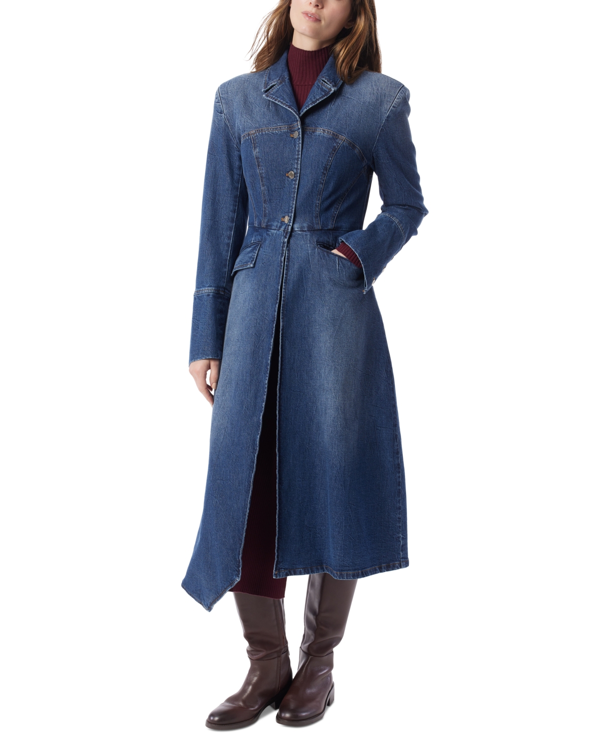 Click here for Dee Ocleppo Womens Madelyn Long Denim Jacket - Cre... prices