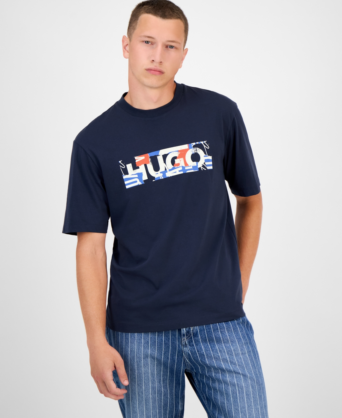 Click here for Hugo By Hugo Boss Mens Cotton Logo Graphic T-Shirt... prices