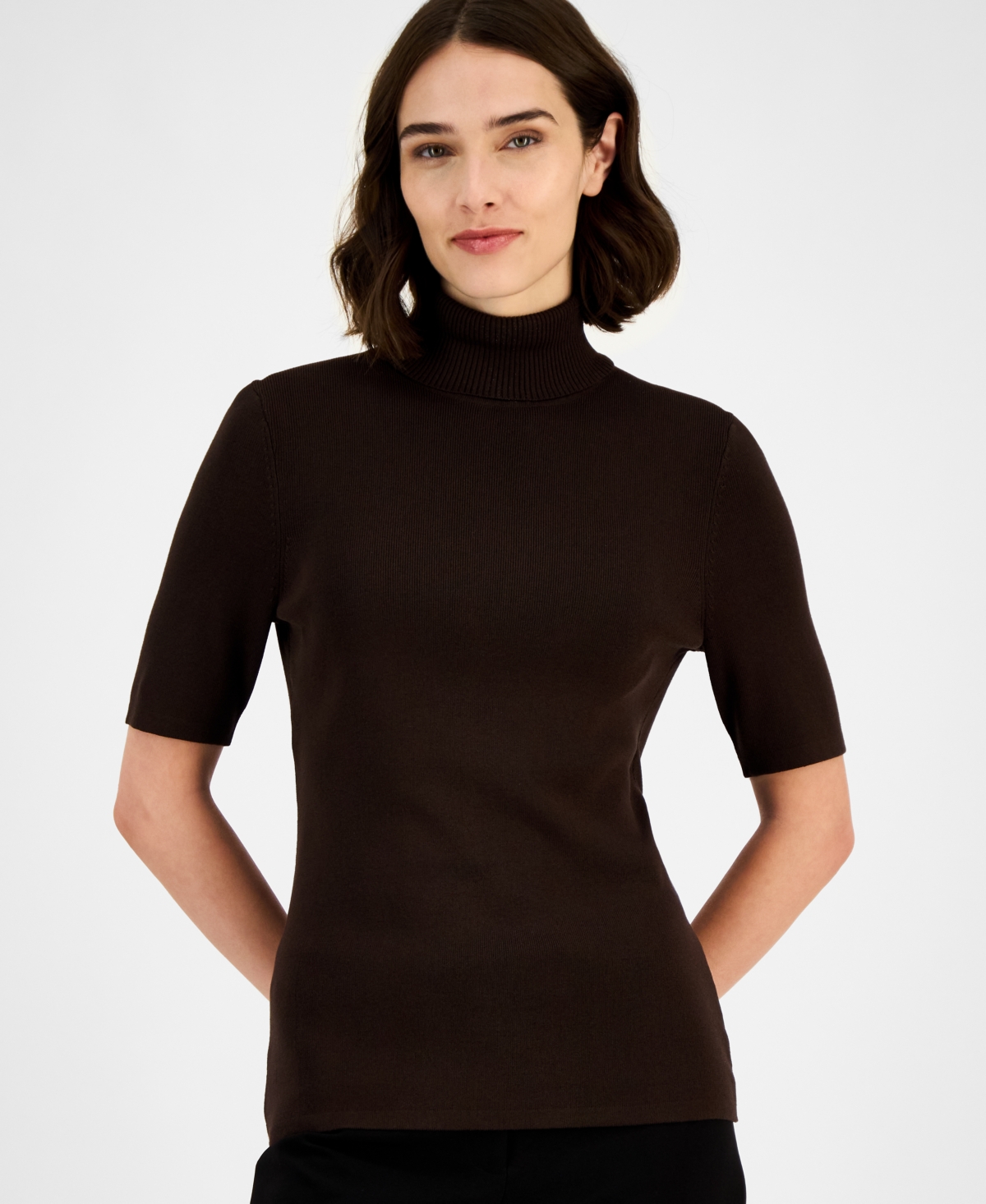 Click here for Anne Klein Womens Half-Sleeve Turtleneck Sweater -... prices