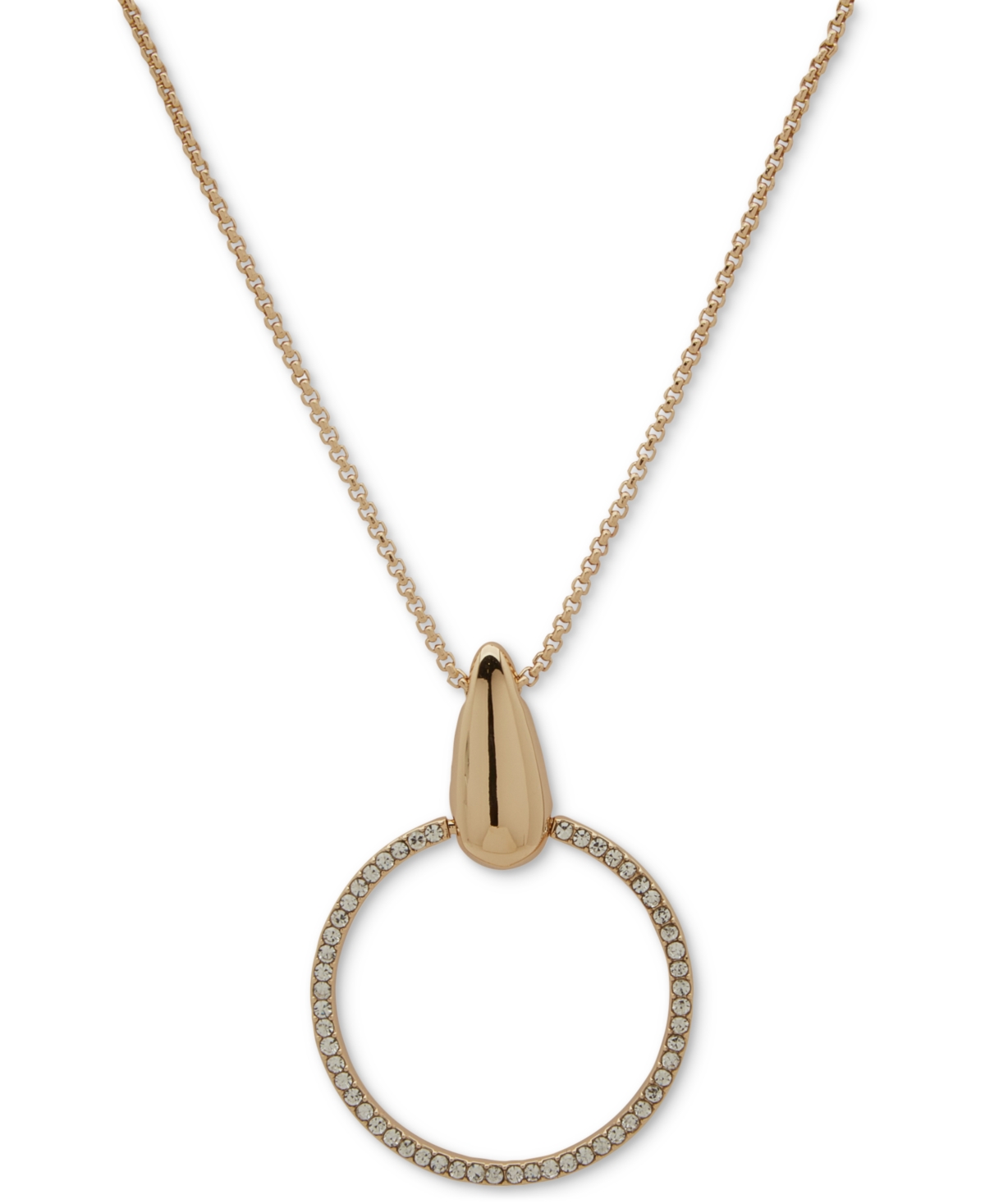 Click here for Dkny Pave Ring 40 Pendant Necklace - White prices