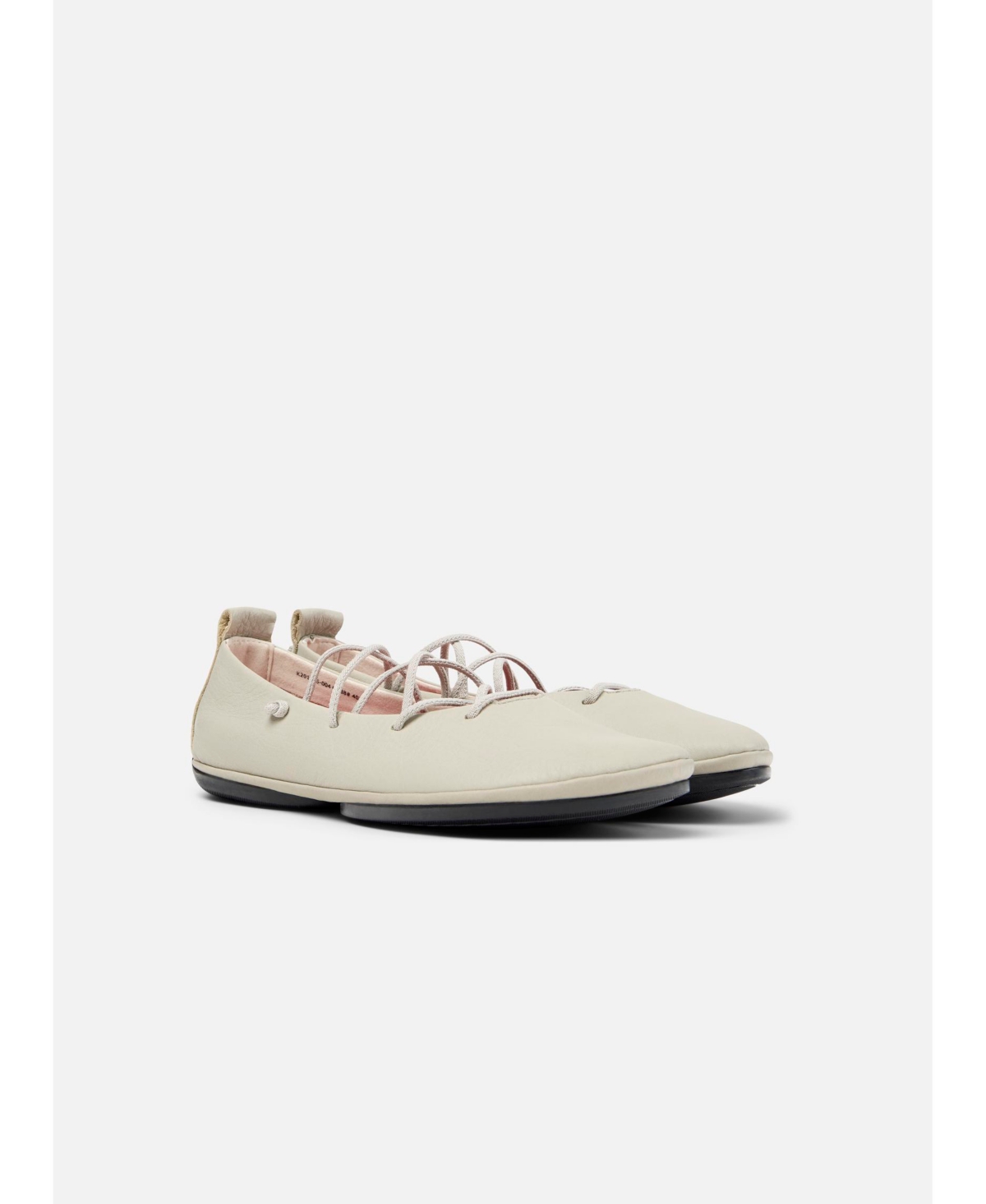 Click here for Camper Right Nina Leather Ballerina - Beige prices