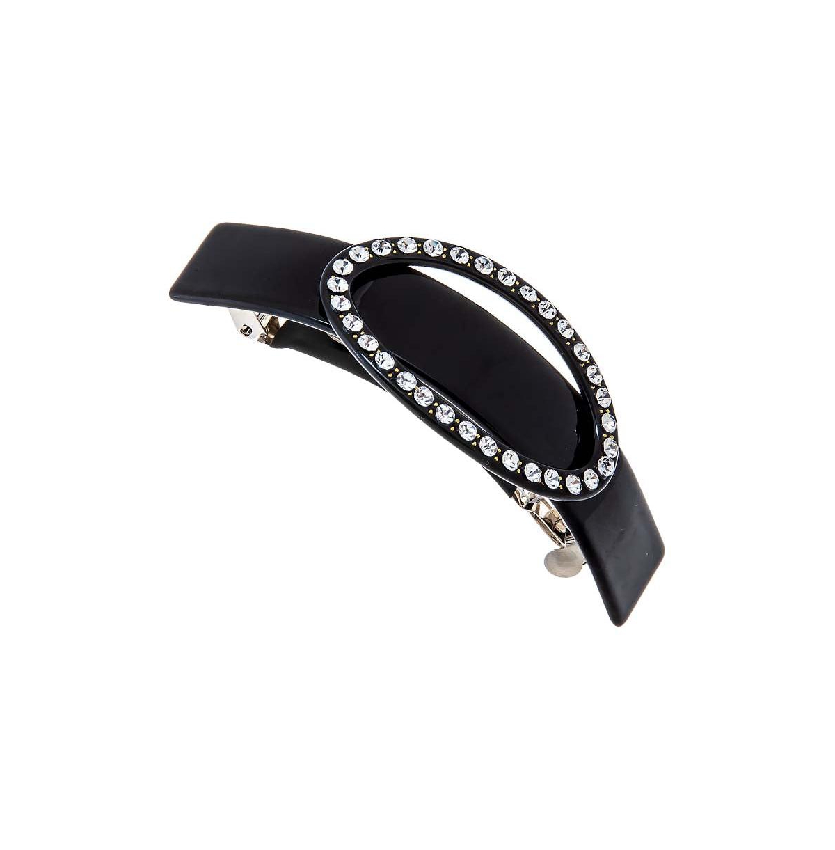 Click here for Rhinestone Belt Style Hair Barrette - Black prices