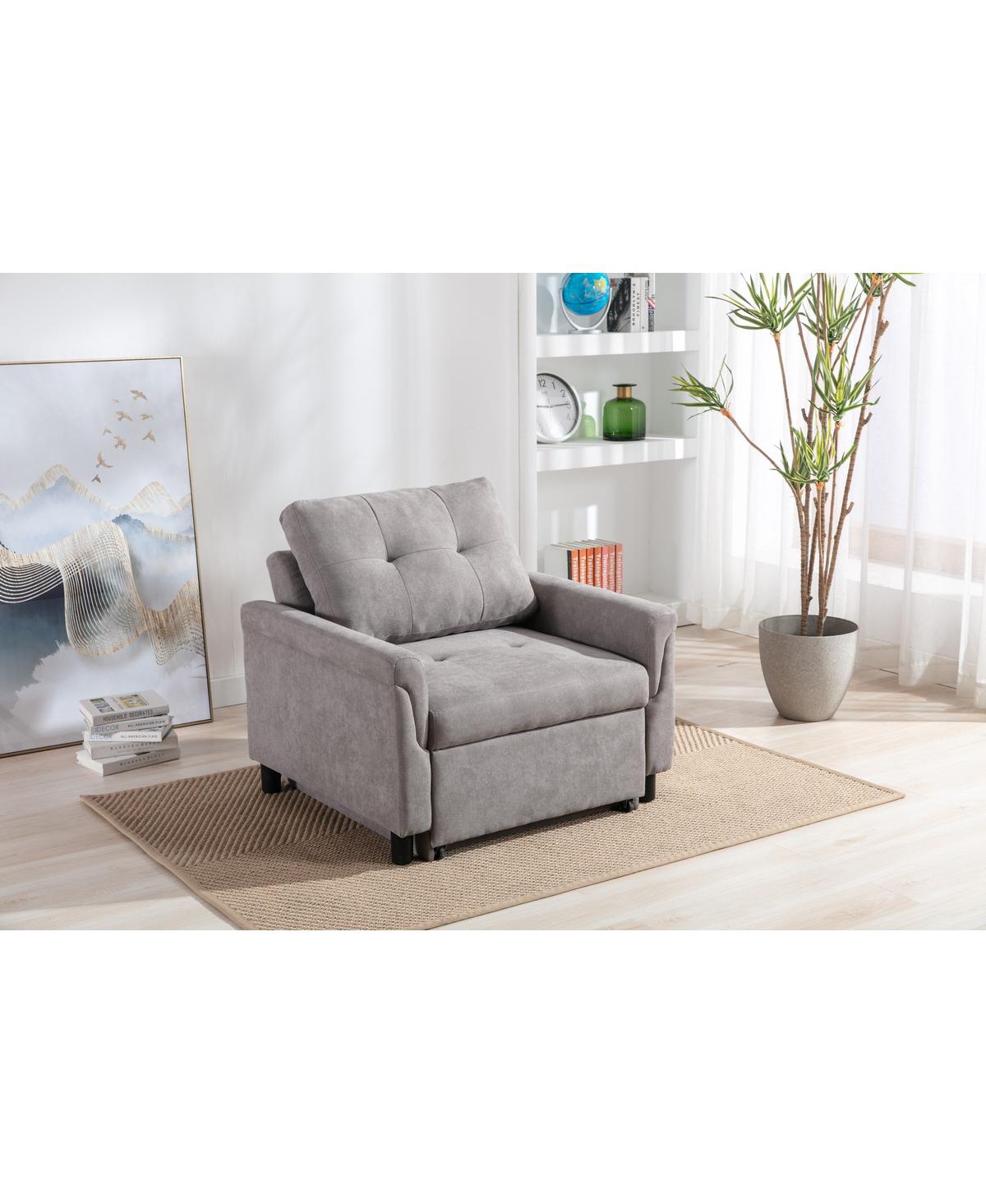 Click here for Homlux 35"W Gray Woven Convertible Armchair prices