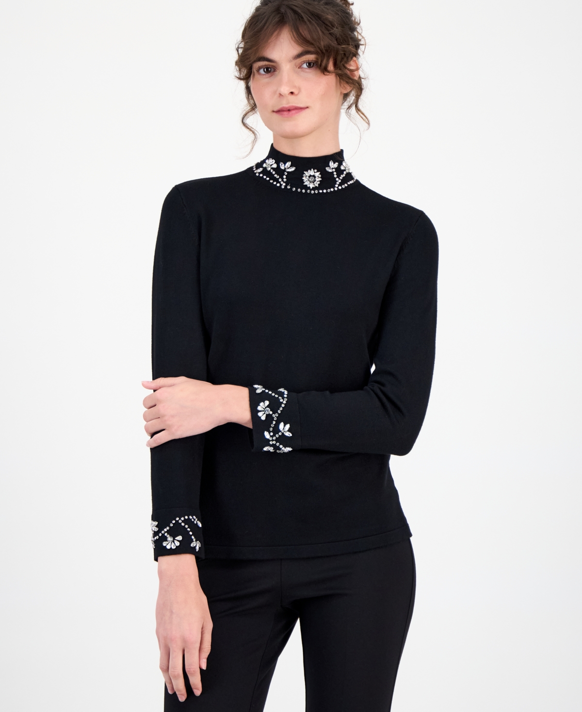 Click here for Anne Klein Womens Embellished Rhinestone-Detail Tu... prices