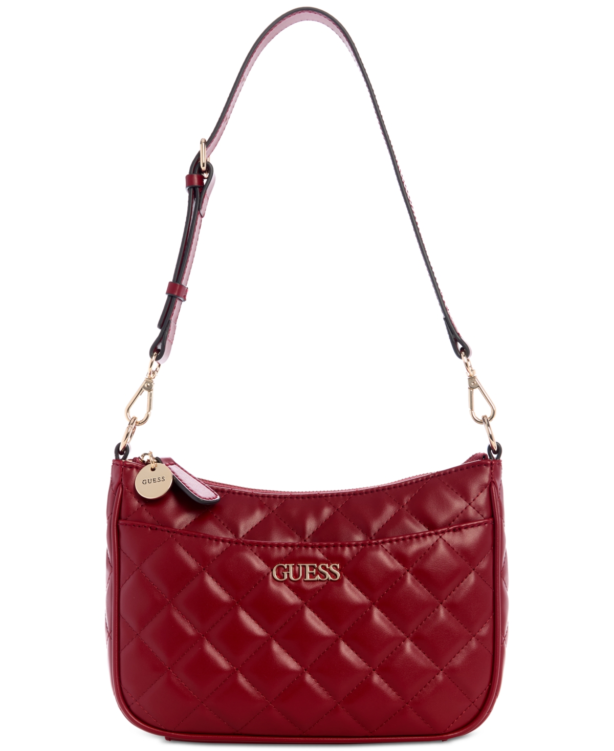 Click here for Guess Tinsley Medium Quilted Shoulder Bag - Red prices